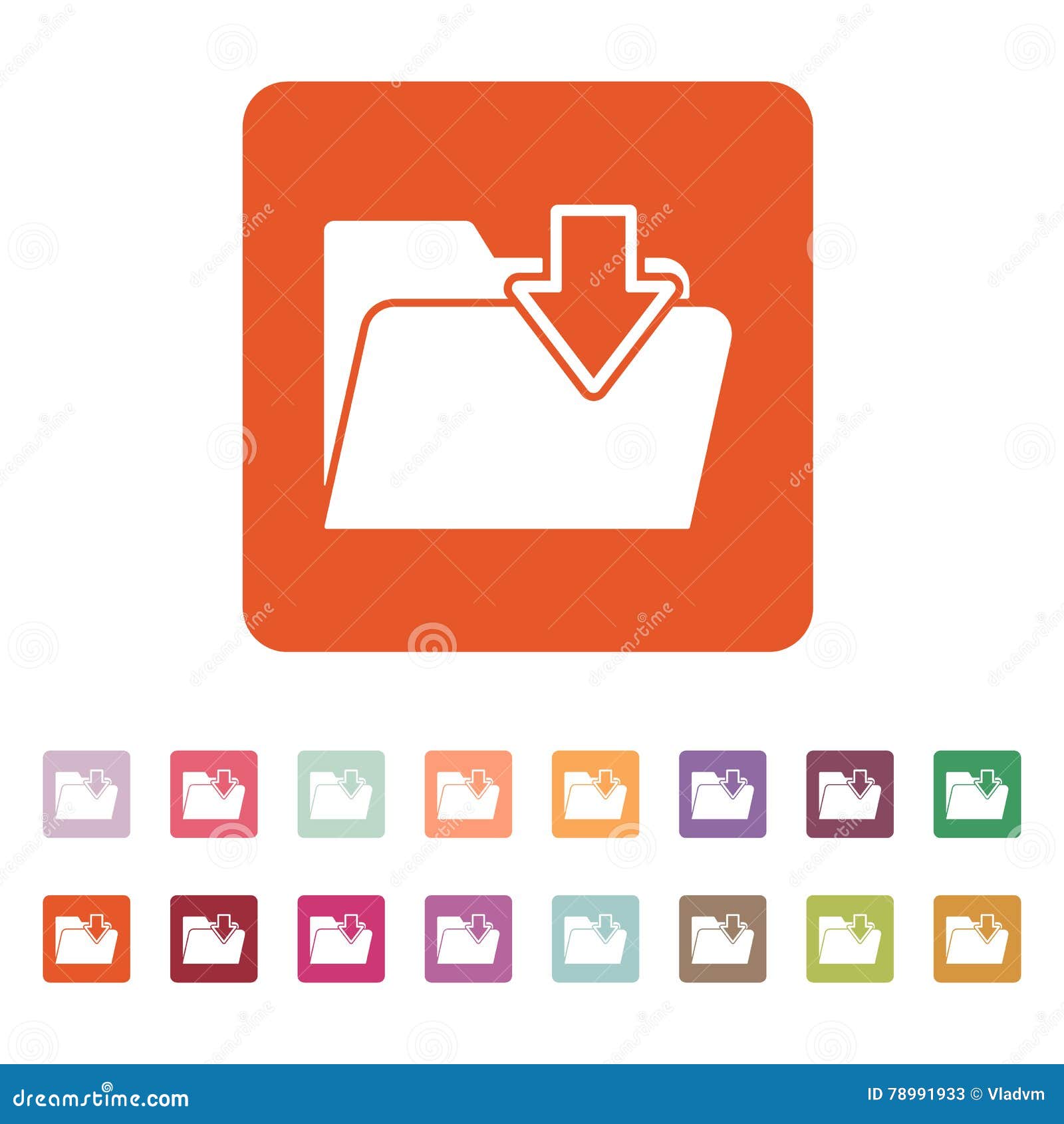 The Folder Icon. File Download Symbol Stock Vector - Illustration of ...