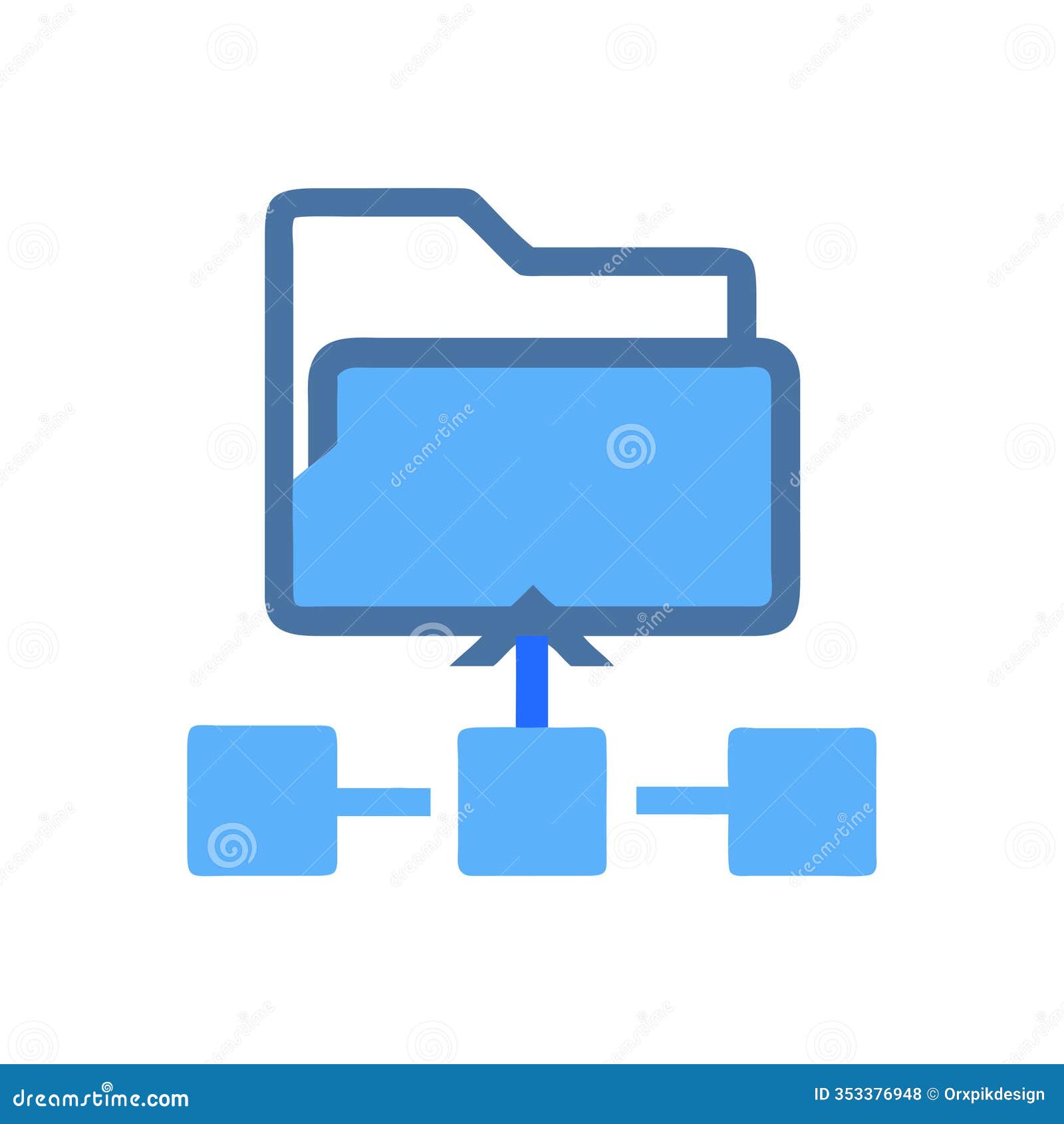 Folder Icon for File Sharing Stock Vector - Illustration of interaction ...