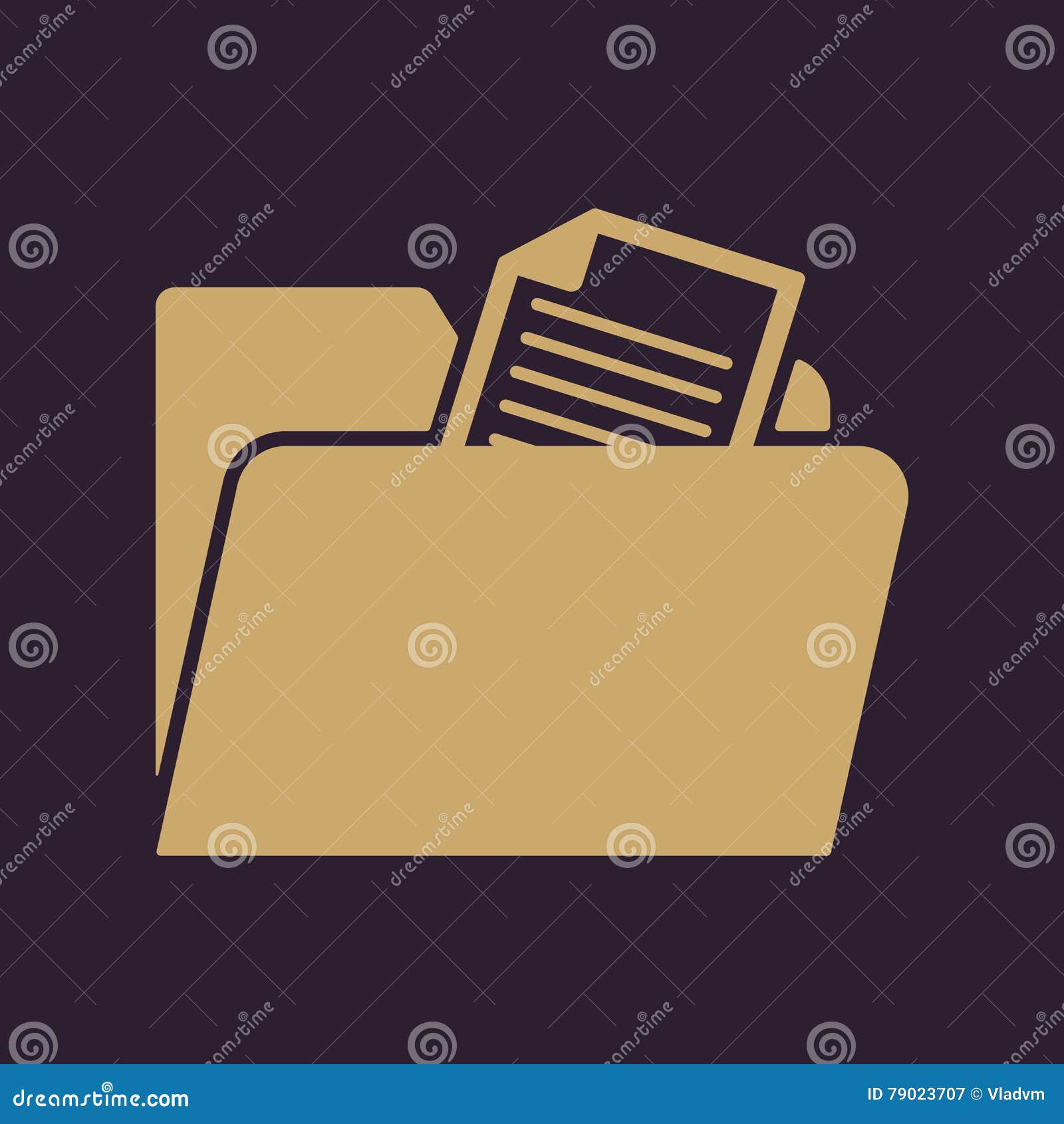 The Folder Icon. File Symbol Stock Illustration - Illustration of ...