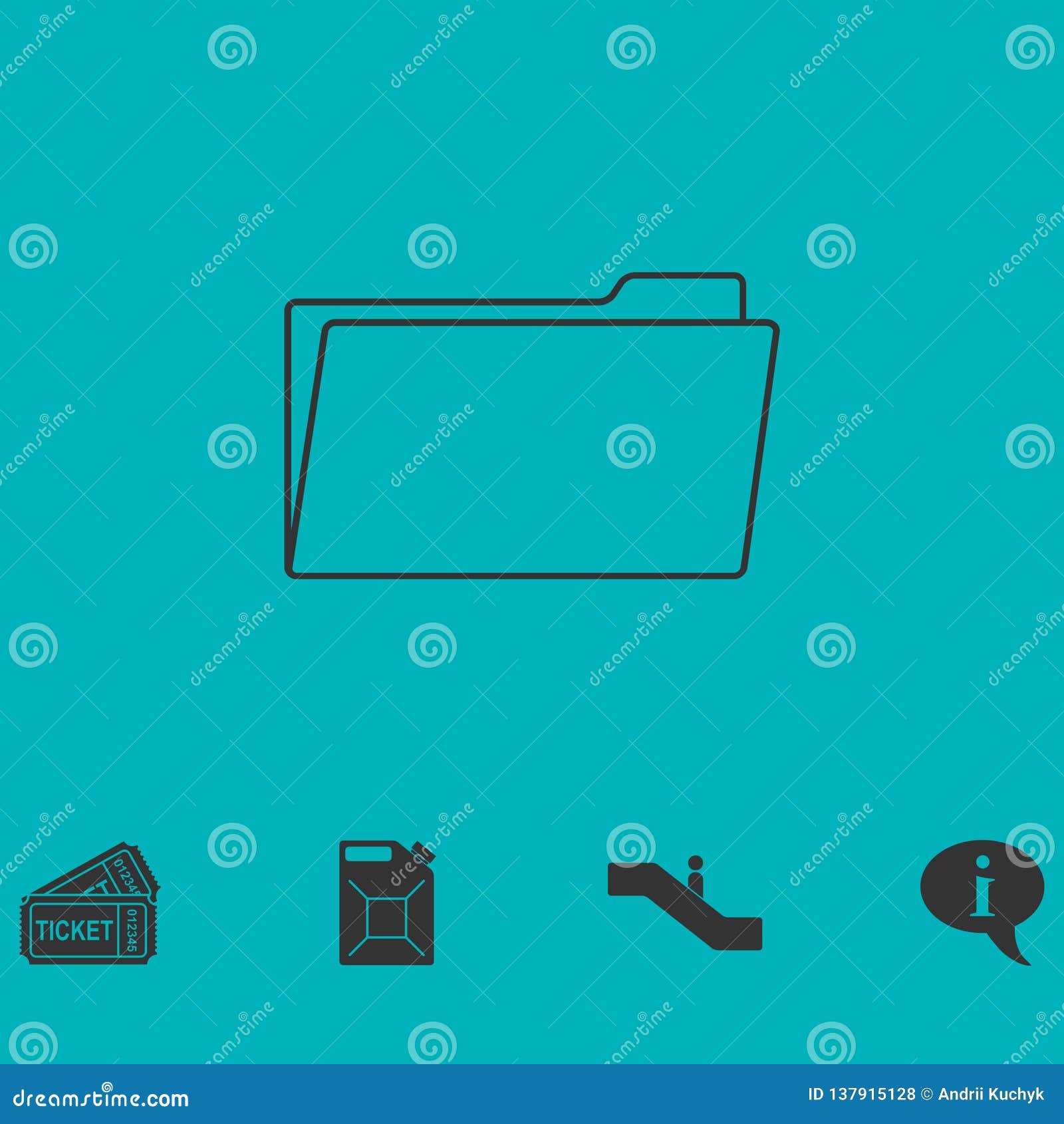 Folder icon flat stock vector. Illustration of info - 137915128