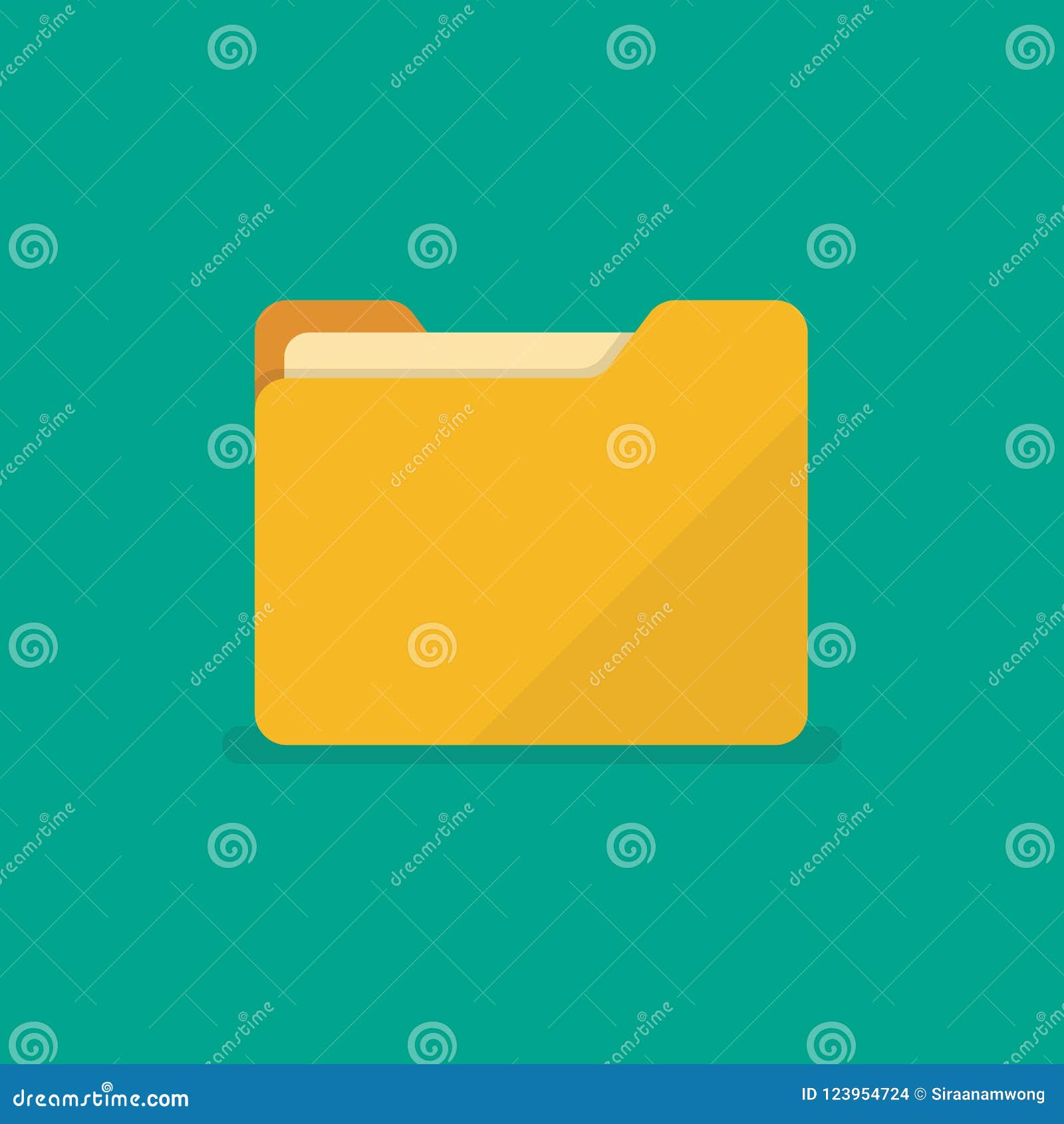 Folder icon in flat style stock vector. Illustration of information ...