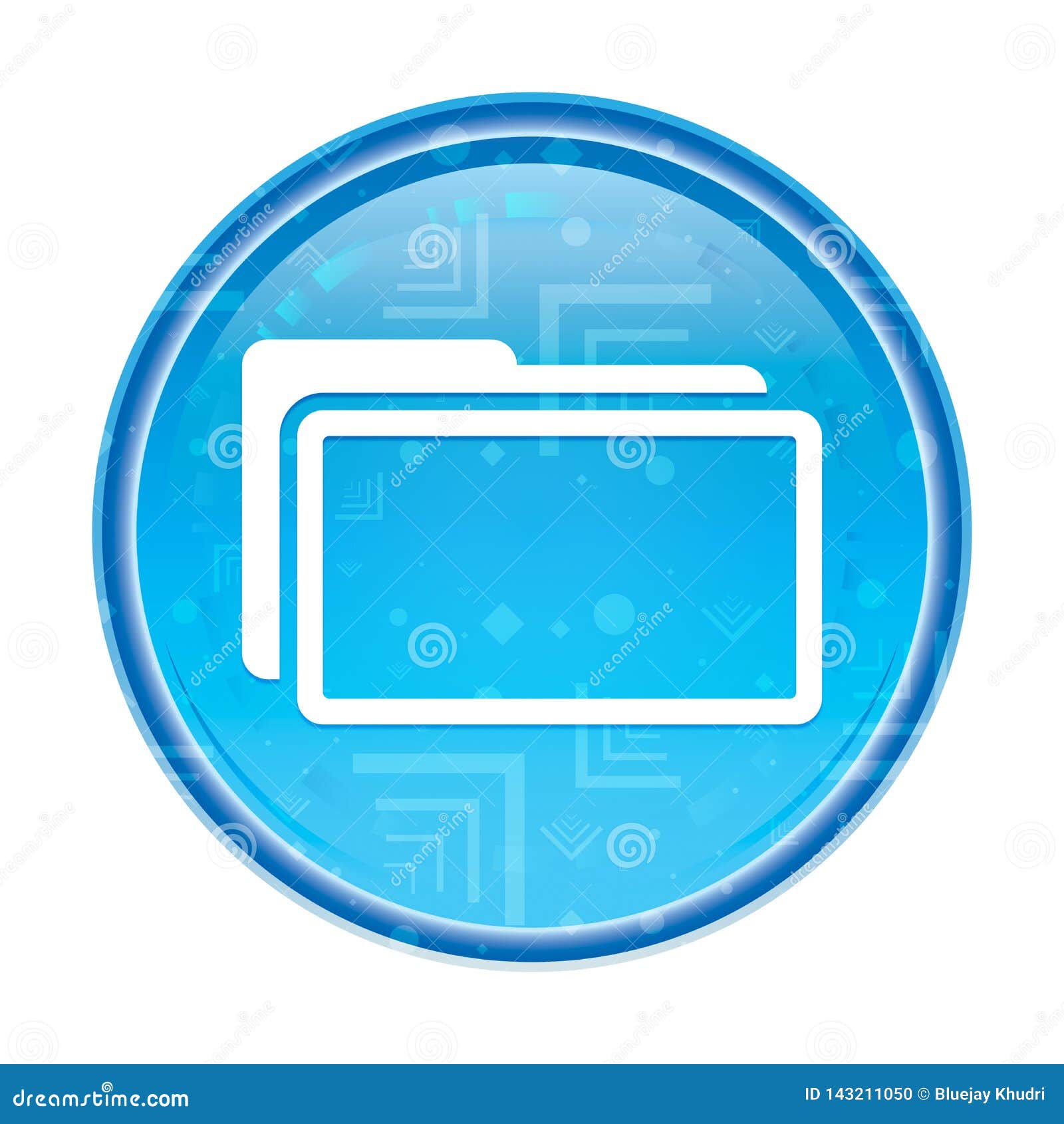 Folder Icon Floral Blue Round Button Stock Illustration - Illustration ...