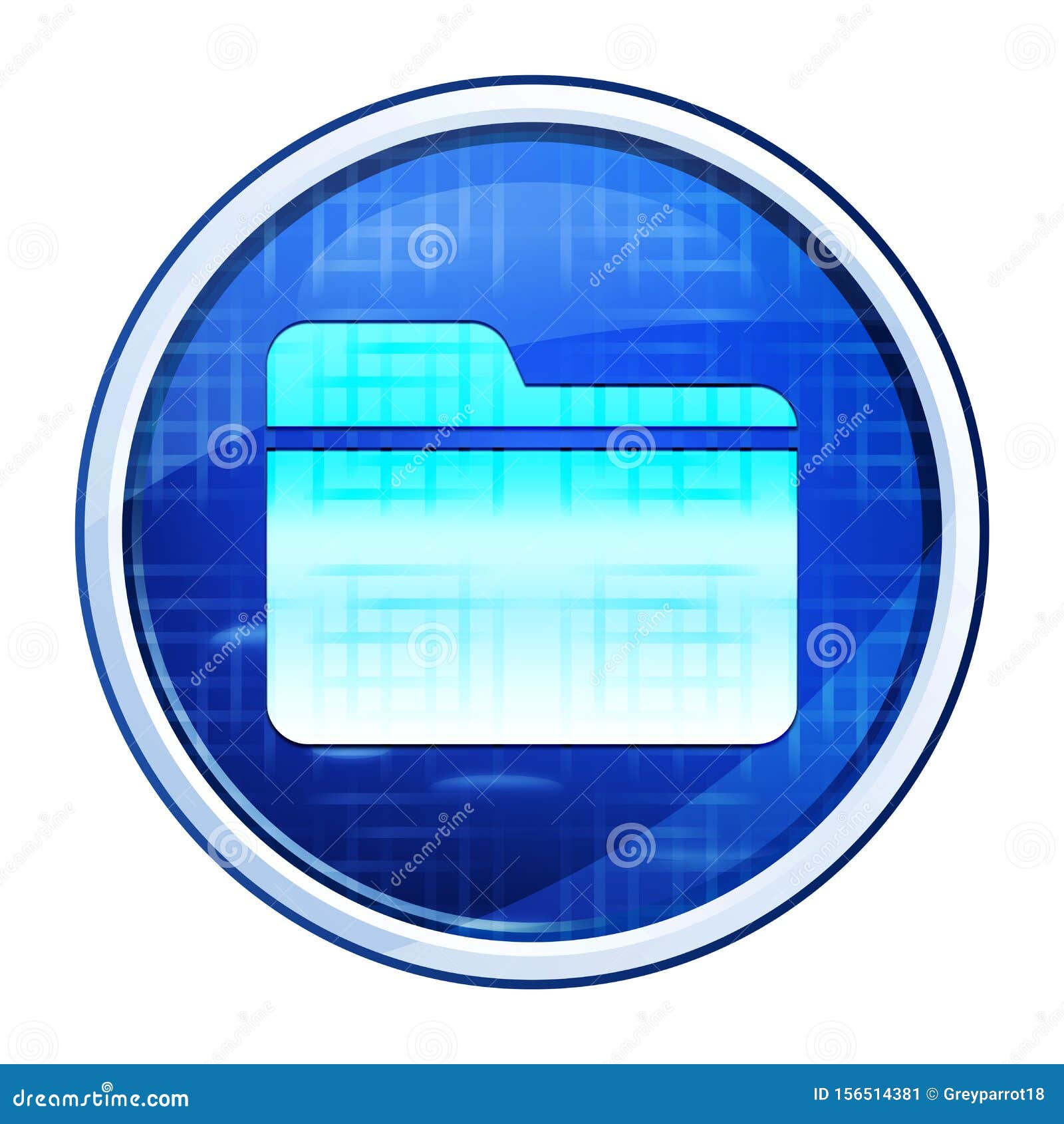 Folder Icon Futuristic Blue Round Button Vector Illustration Stock ...