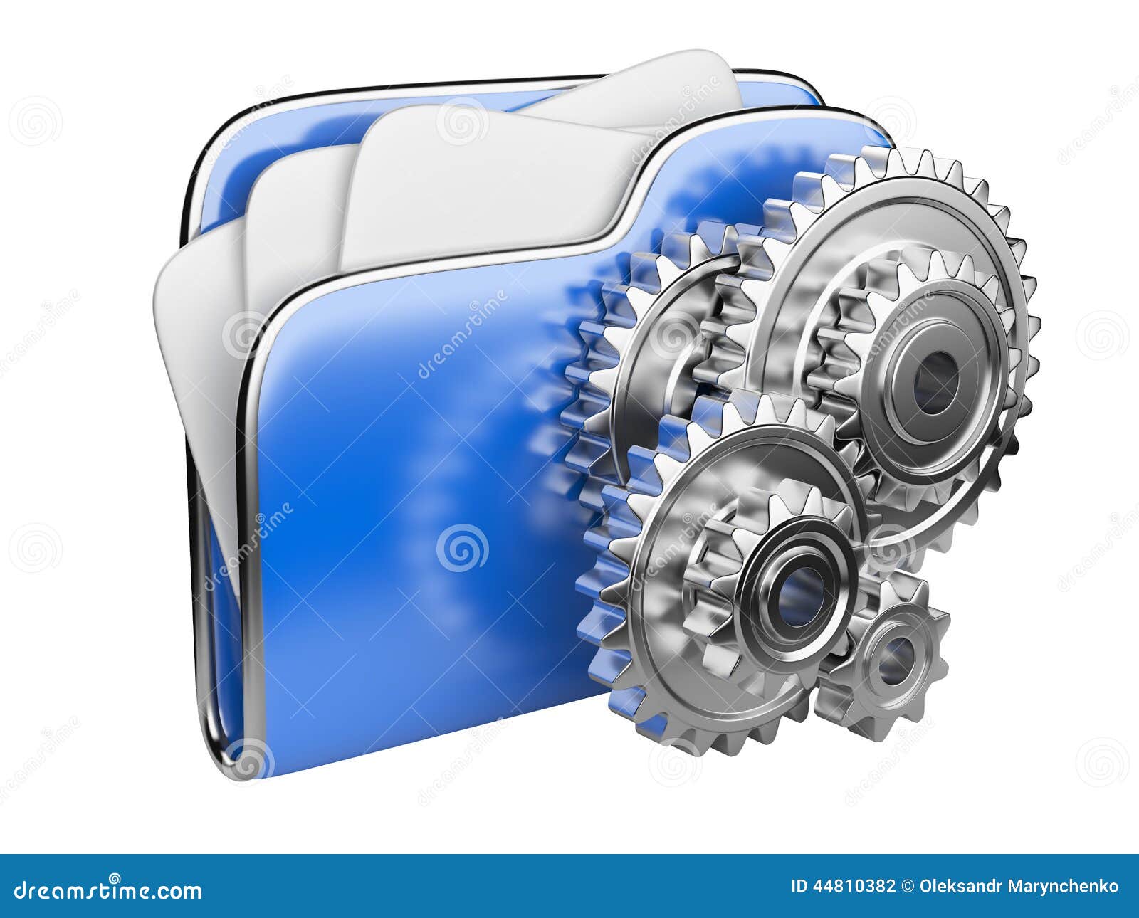 Folder Icon with Gear Wheel Stock Illustration - Illustration of sign ...