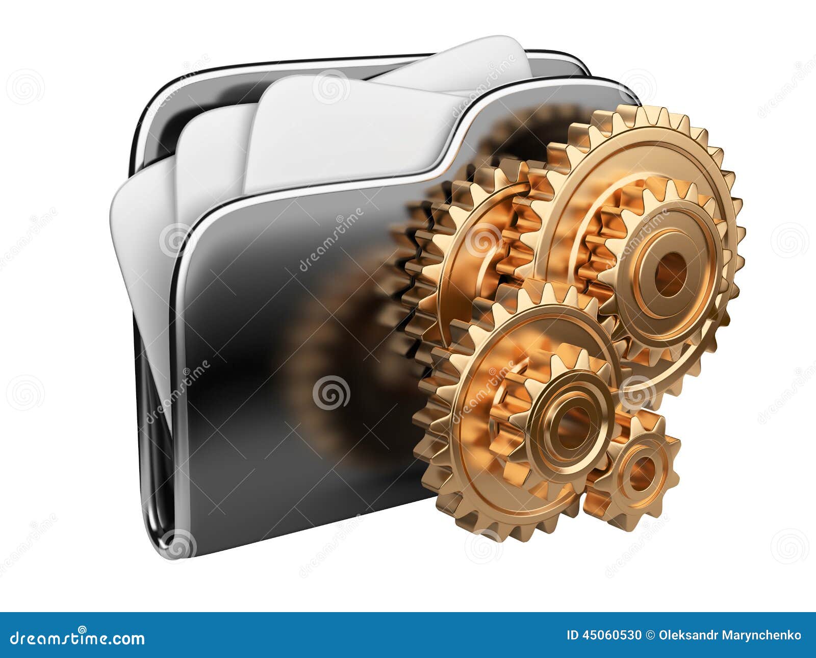 Folder Icon with Gear Wheel Stock Illustration - Illustration of sign ...