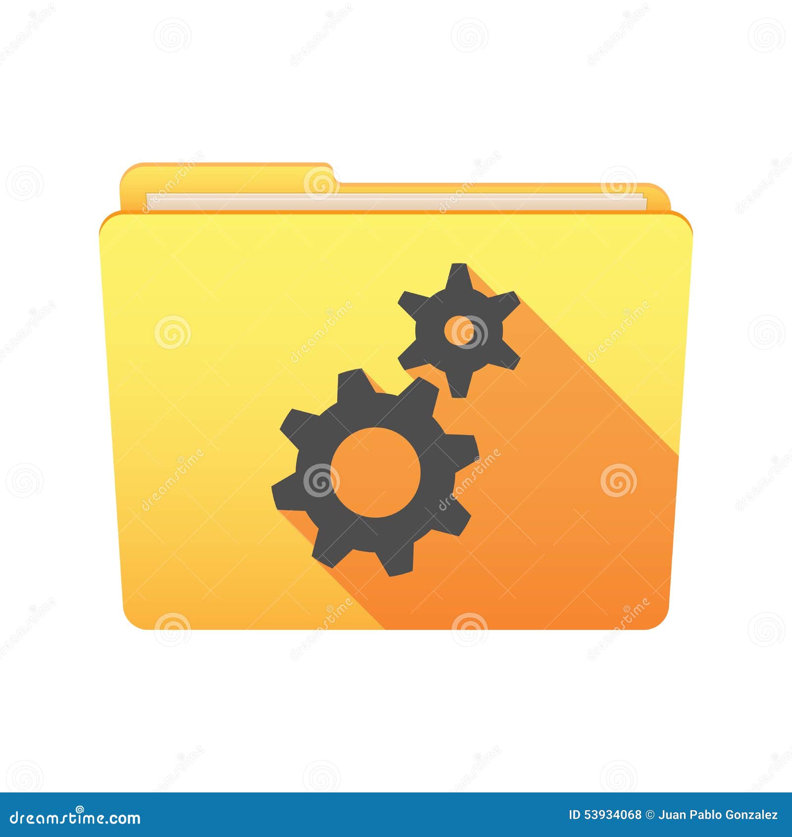 Folder icon with gears stock illustration. Illustration of mechanical ...
