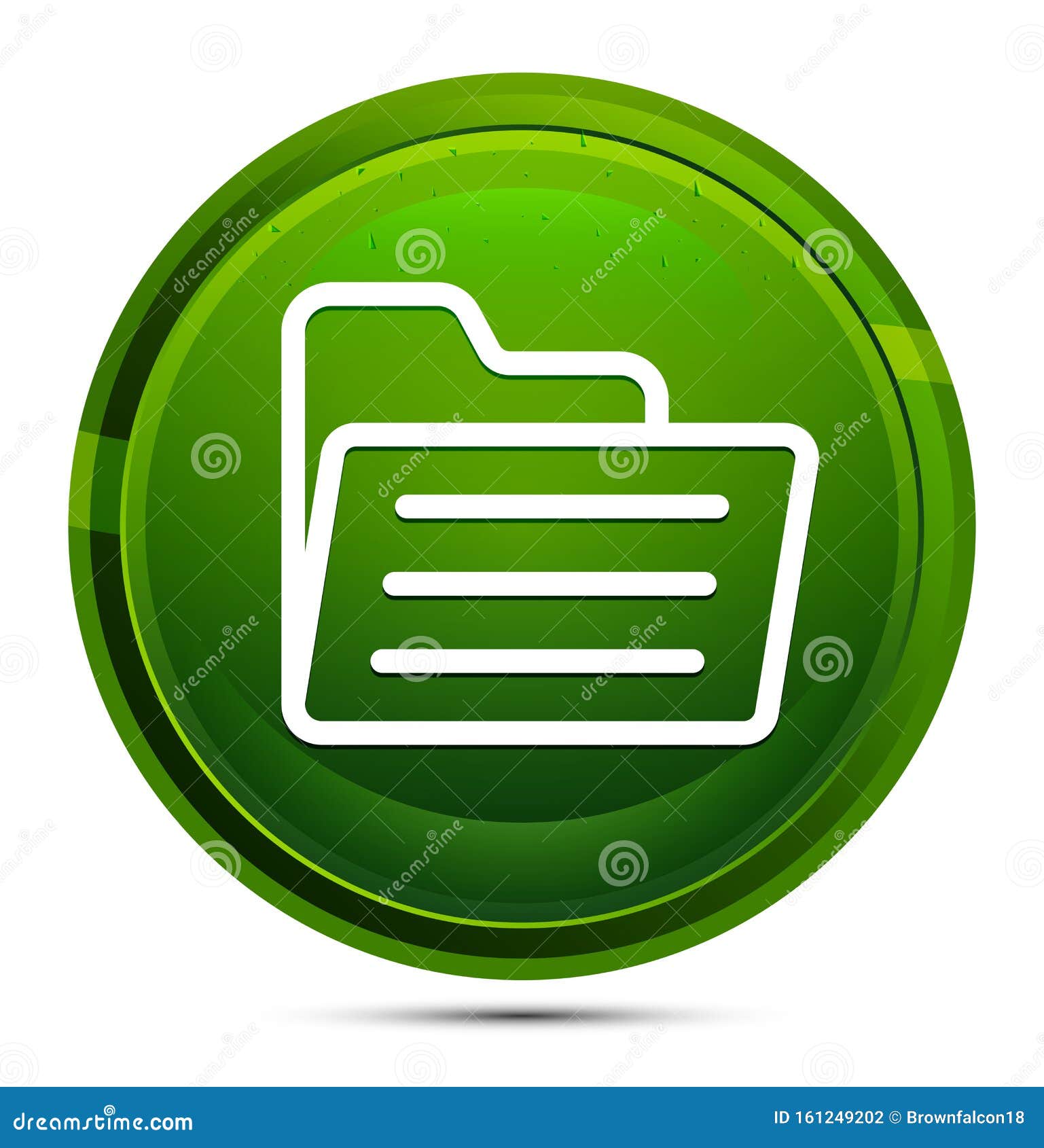 Folder Icon Glassy Green Round Button Illustration Stock Vector ...