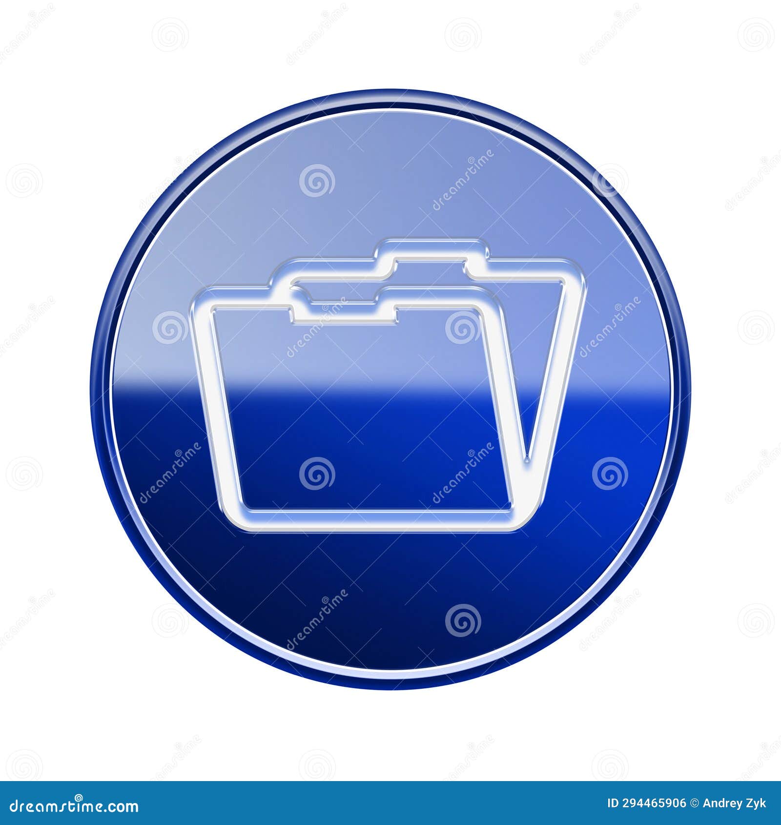 Folder icon glossy blue. stock illustration. Illustration of circle ...