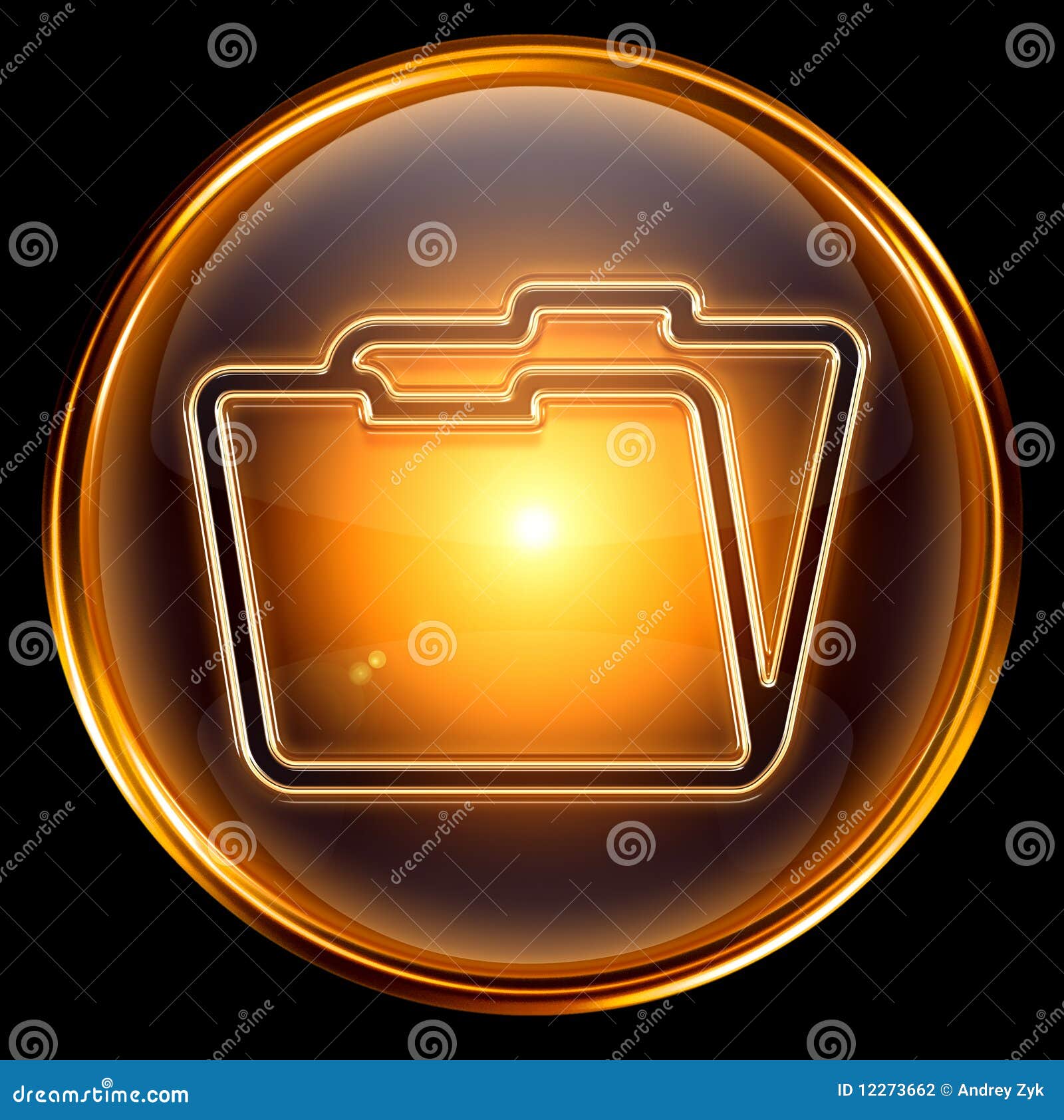 Folder icon gold stock illustration. Illustration of design - 12273662