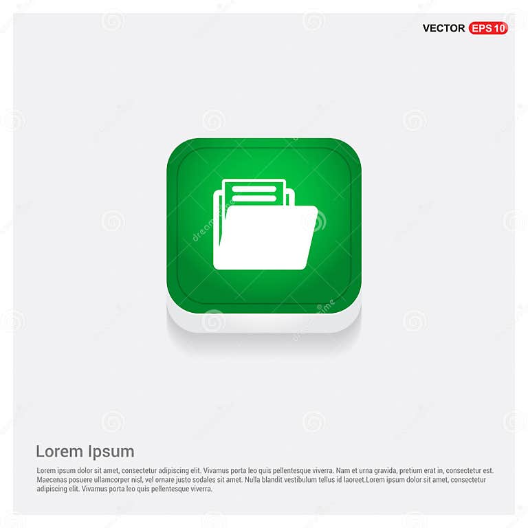 Folder Icon Green Web Button Stock Vector - Illustration of background ...