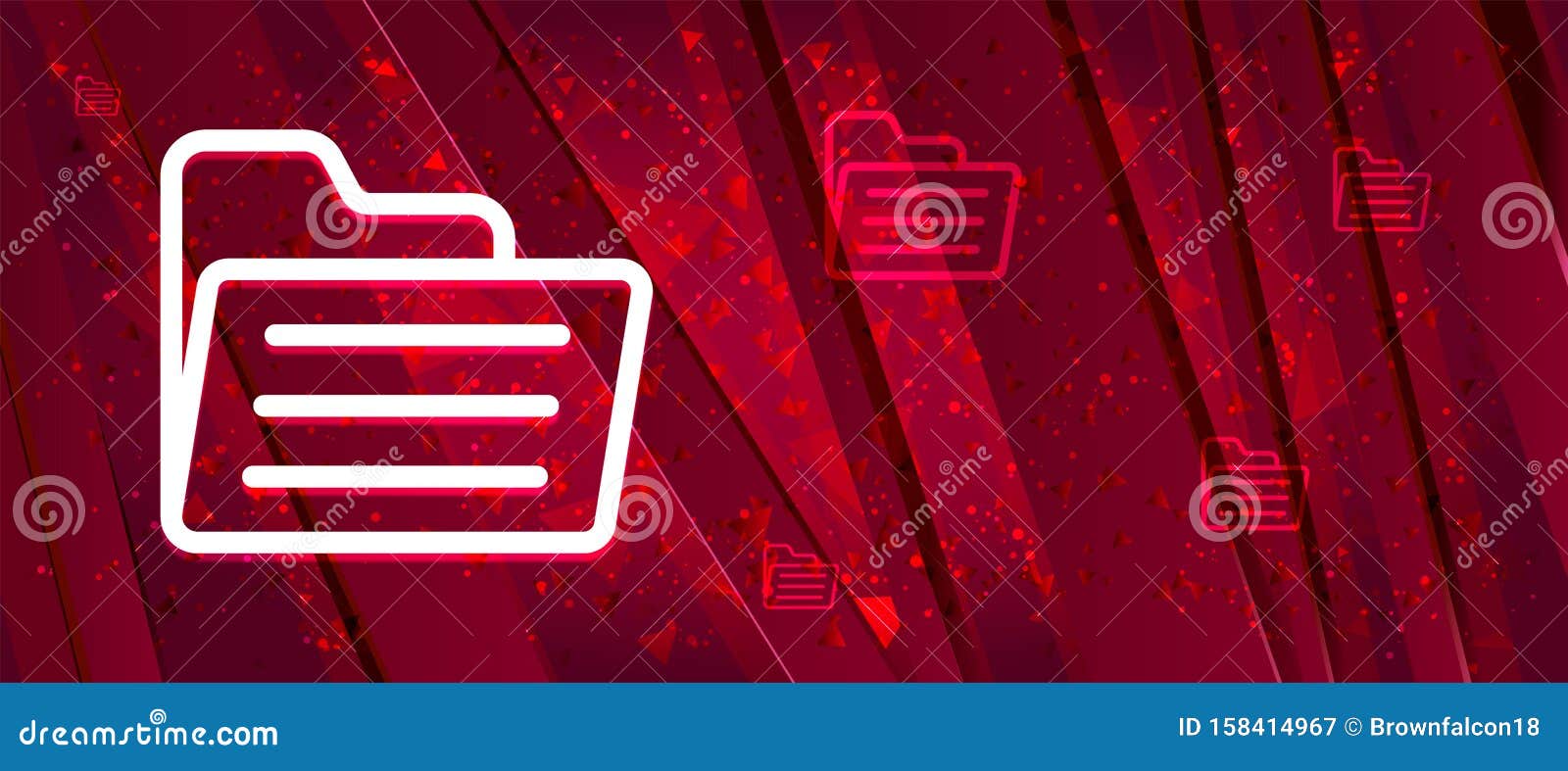 Folder Icon Abstract Design Bright Red Banner Background Stock Vector ...