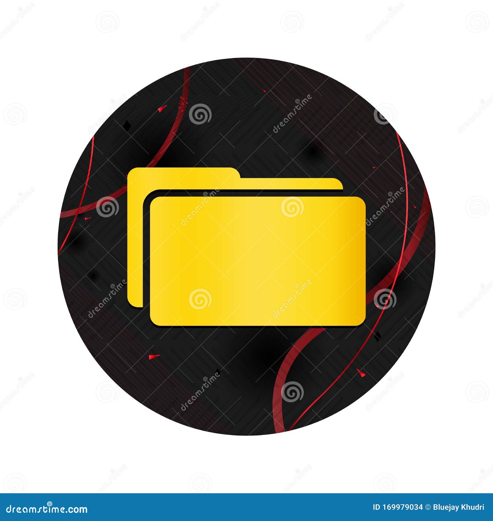 Folder Icon Elegant Black Round Button Stock Vector - Illustration of ...