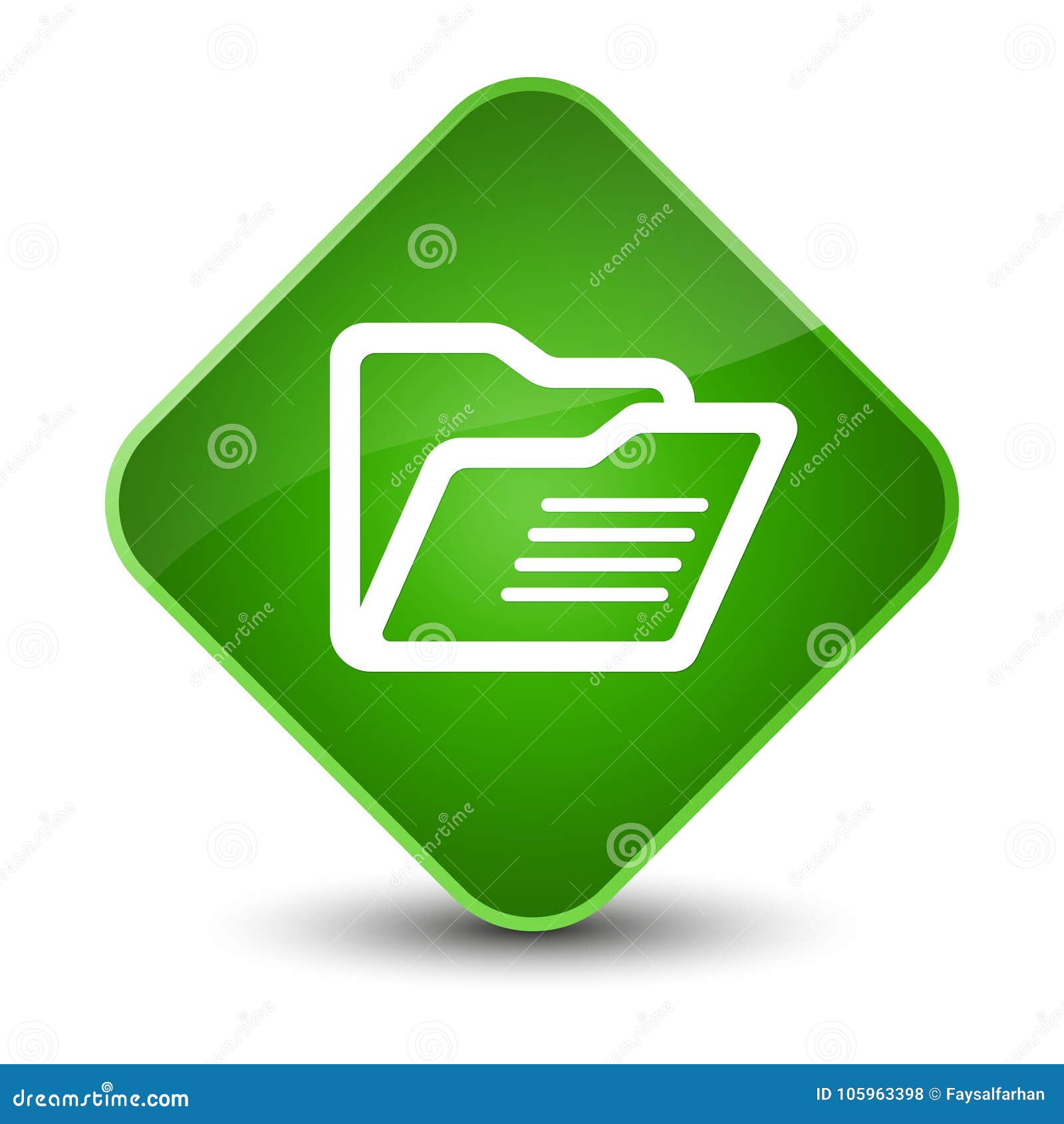 Folder Icon Elegant Green Diamond Button Stock Illustration ...