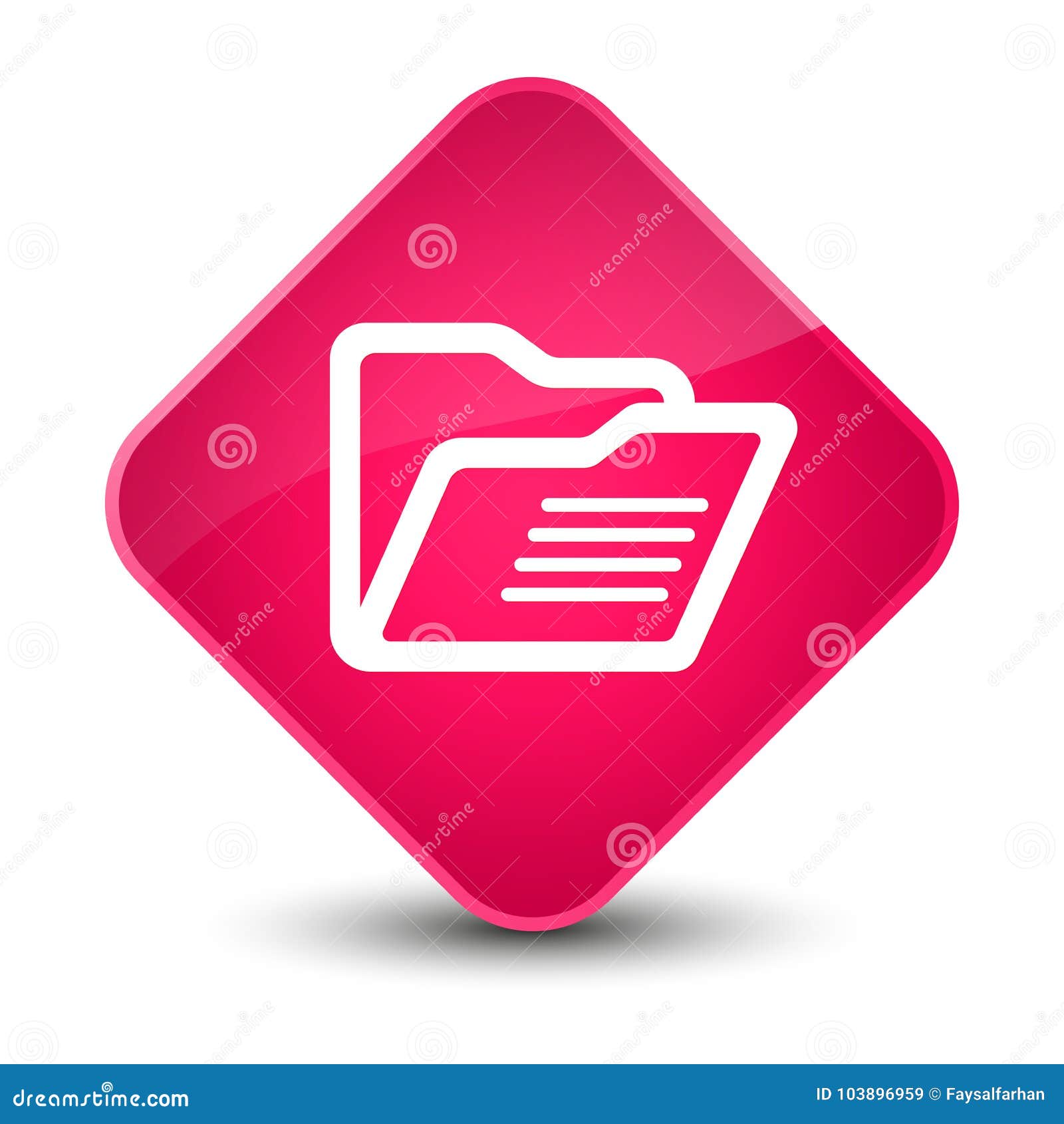 Folder Icon Elegant Pink Diamond Button Stock Illustration ...