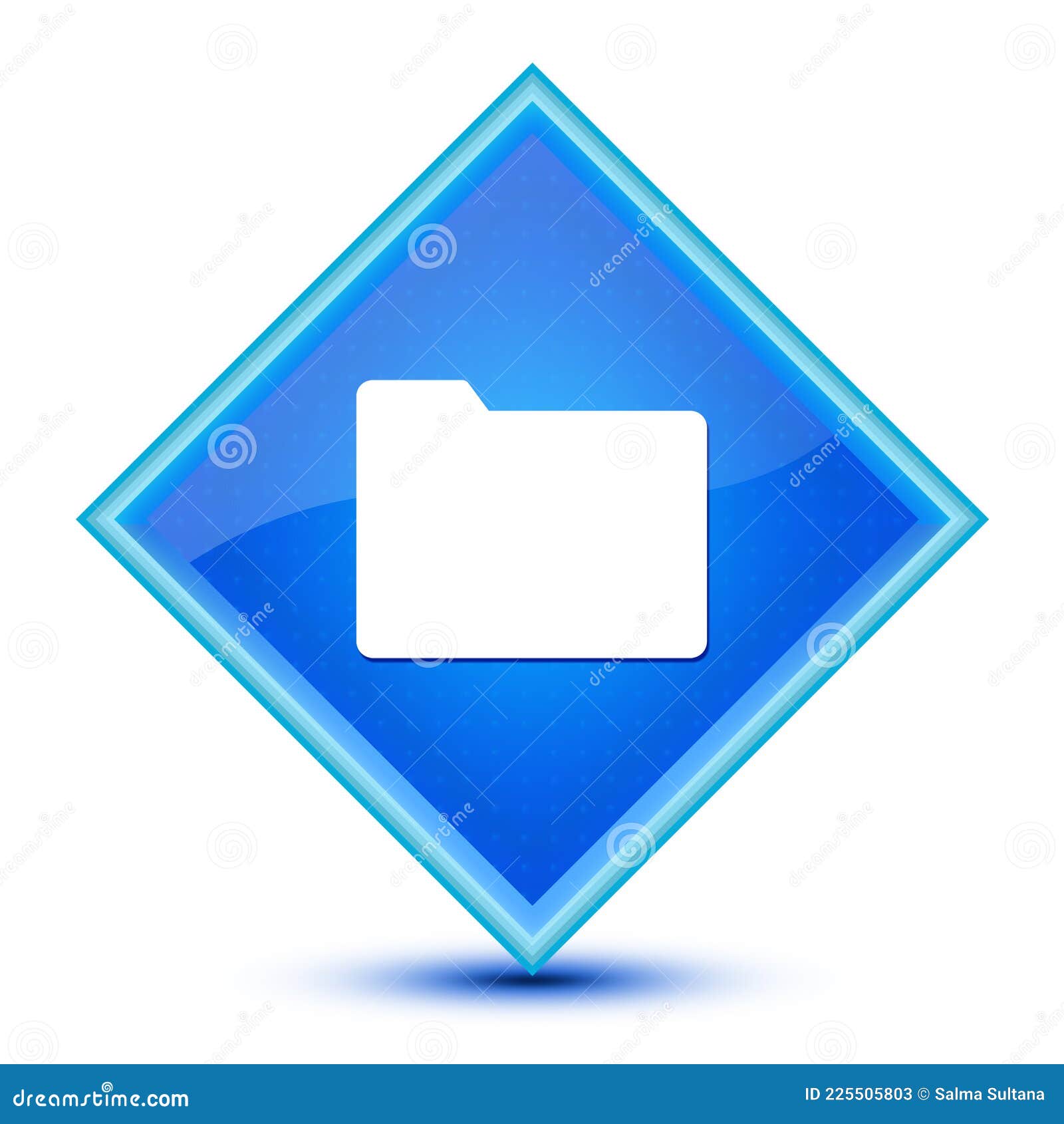 Folder Icon Isolated on Special Blue Diamond Button Stock Illustration ...