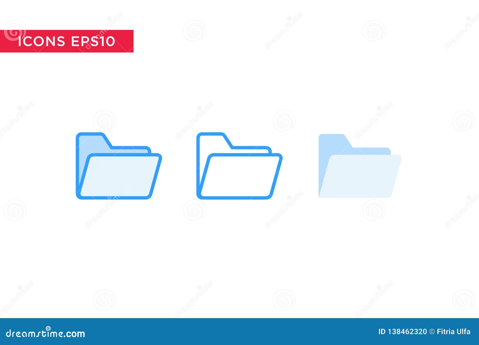 Folder Icon in Line, Outline, Filled Outline and Flat Design Style ...