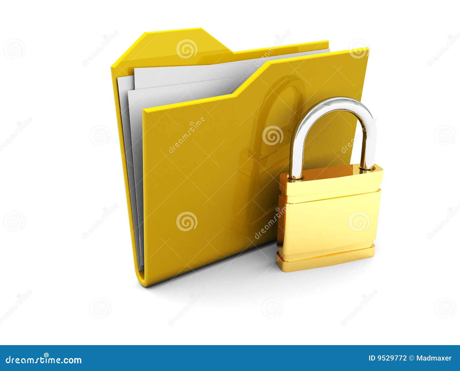 Folder icon and lock stock illustration. Illustration of lock - 9529772