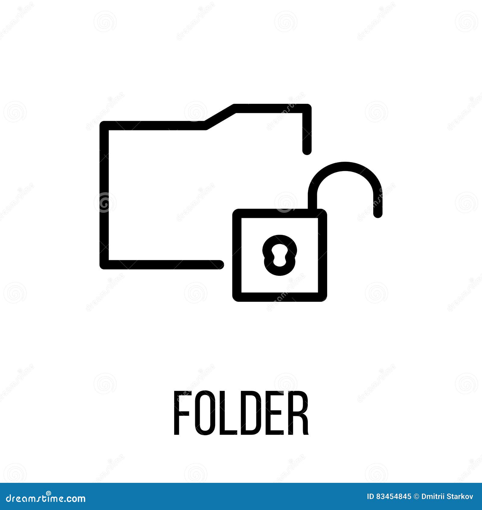 Folder Icon or Logo in Modern Line Style. Stock Vector - Illustration ...
