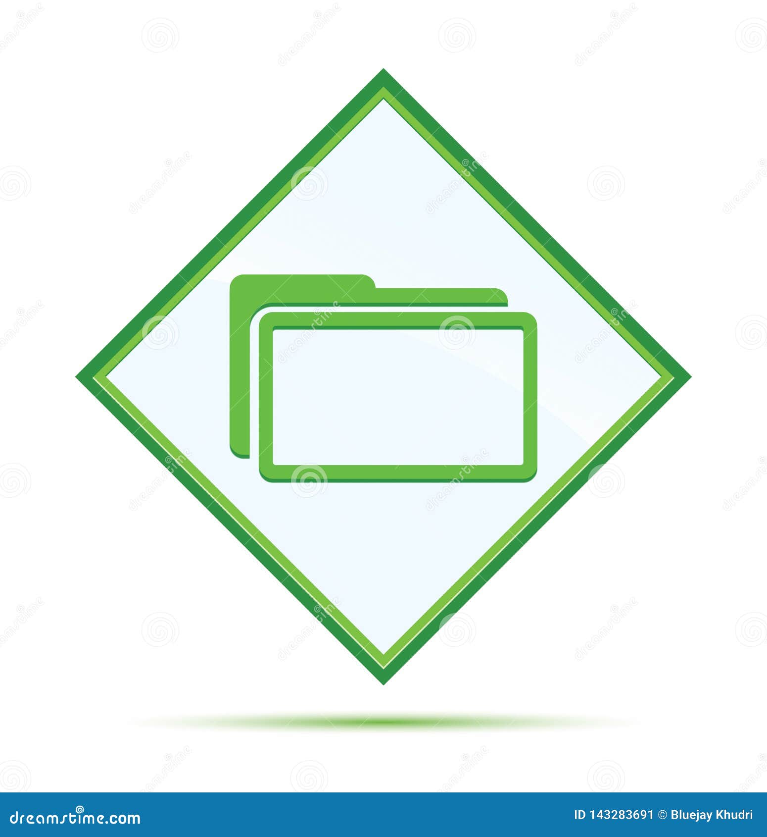 Folder Icon Modern Abstract Green Diamond Button Stock Illustration ...