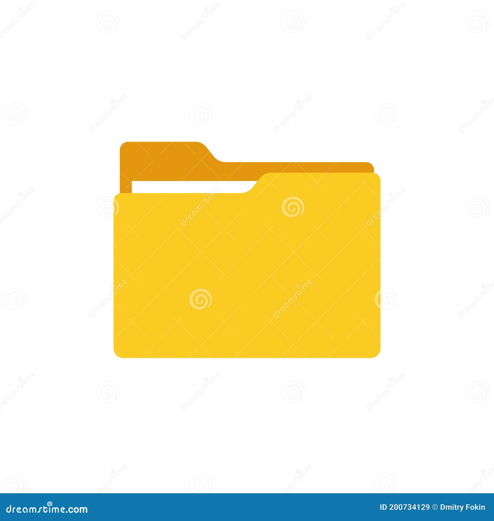 Folder Icon, Modern Minimal Flat Design Style, Vector Illustration ...