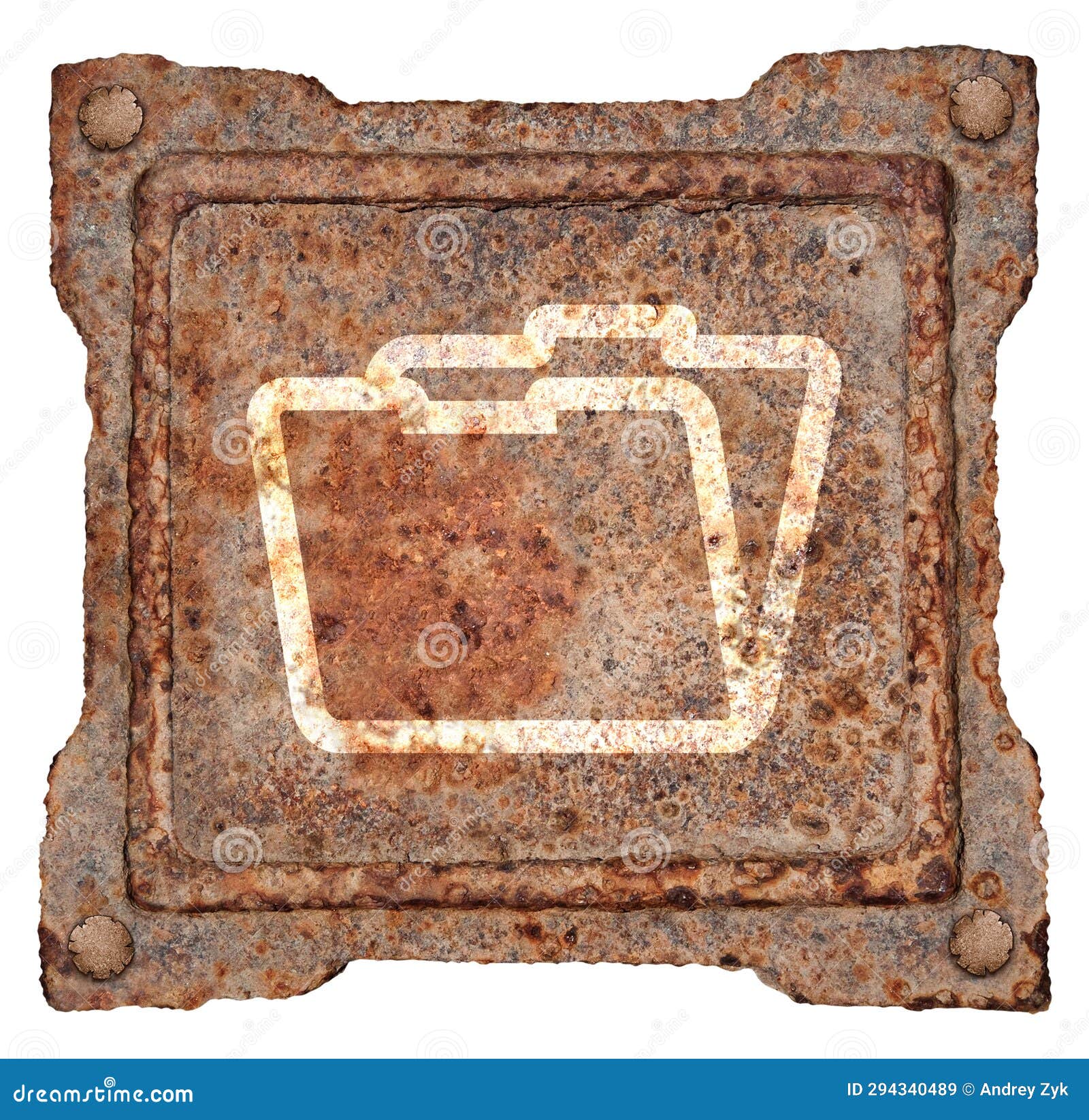 Folder icon old metal. stock image. Image of site, design - 294340489