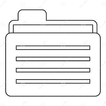 Folder icon, outline style stock vector. Illustration of concept - 79114503