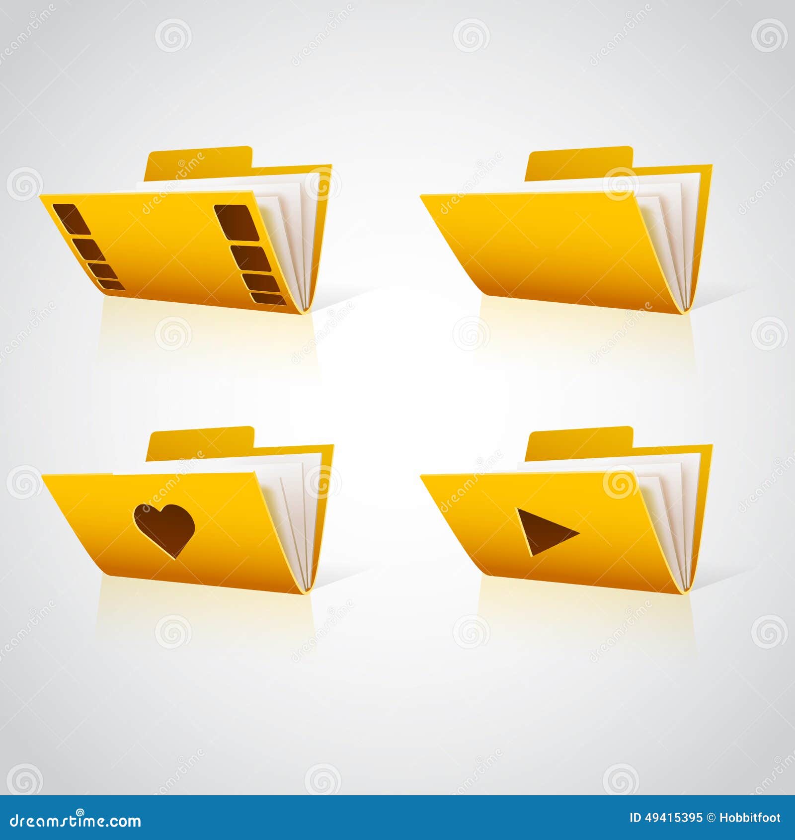 Folder Icon with Paper on White. Vector Stock Vector - Illustration of ...