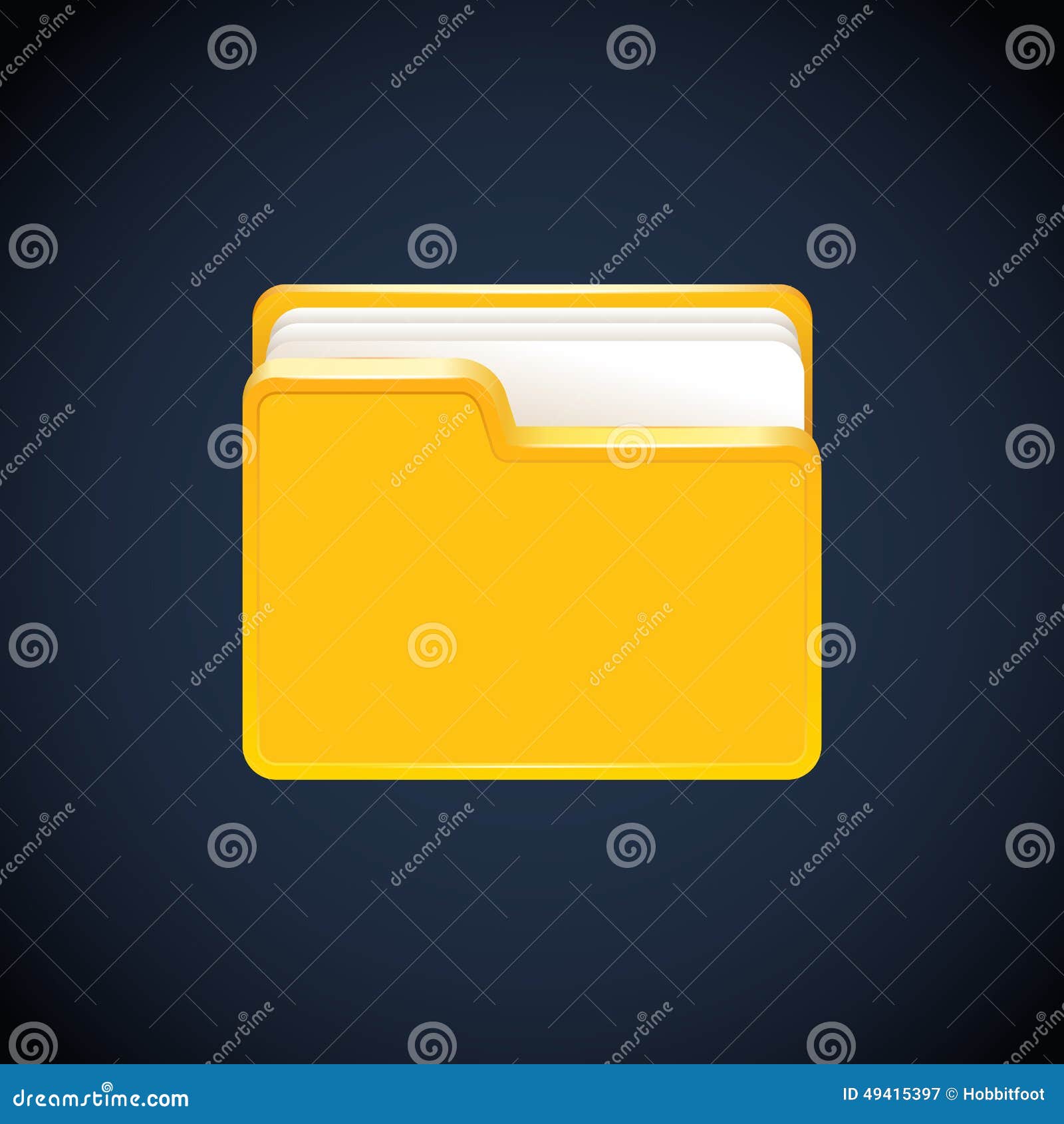 Folder Icon with Paper on White. Vector Stock Vector - Illustration of ...