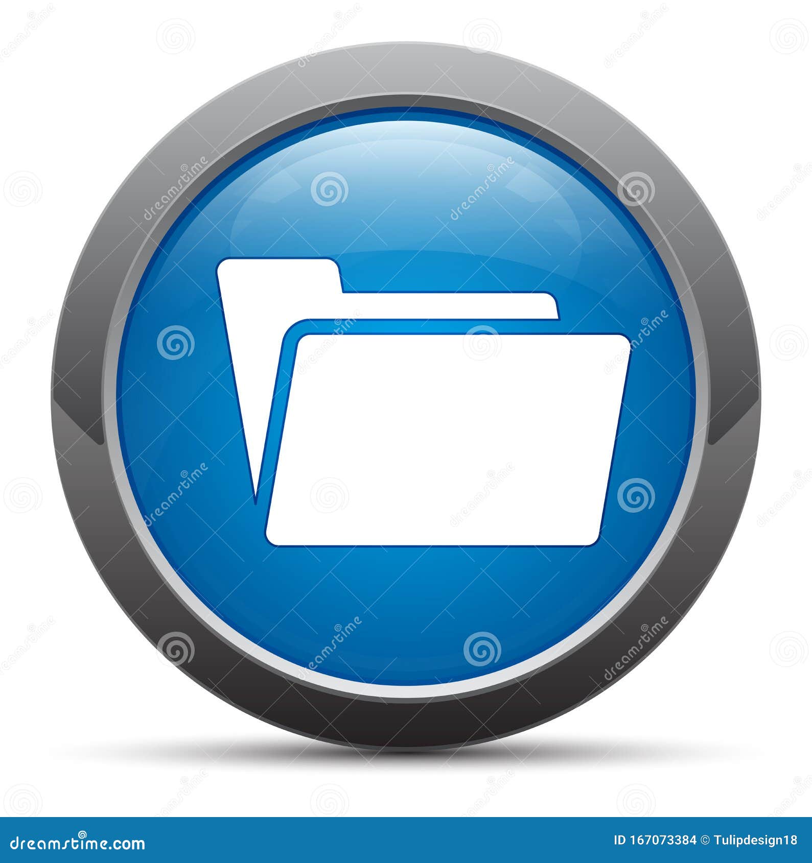 Folder Icon Premium Blue Round Button Vector Illustration Stock Vector ...