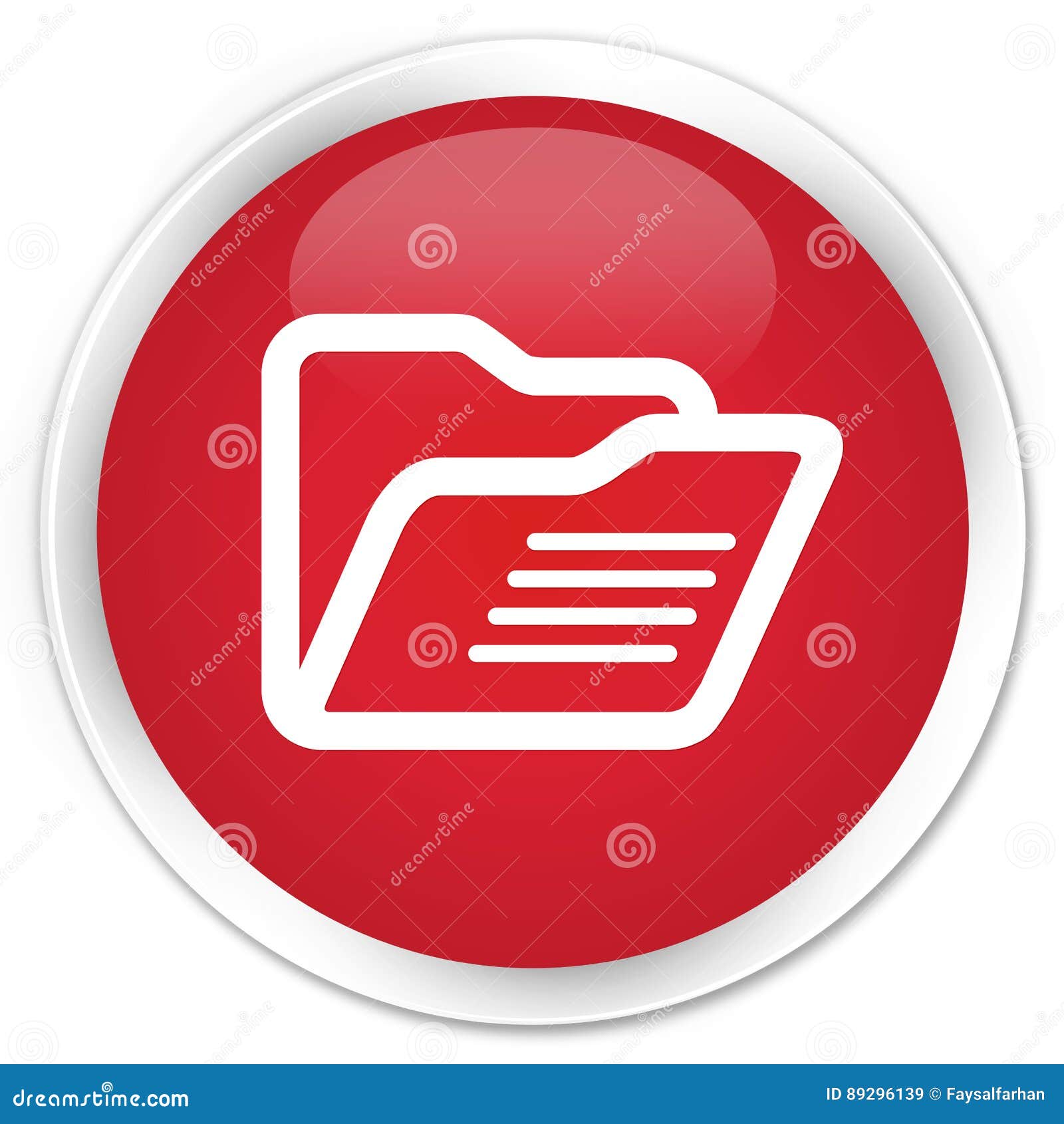 Folder Icon Premium Red Round Button Stock Illustration - Illustration ...