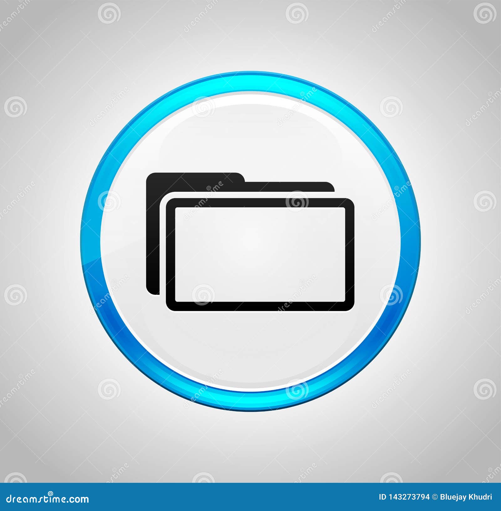 Folder Icon Round Blue Push Button Stock Illustration - Illustration of ...