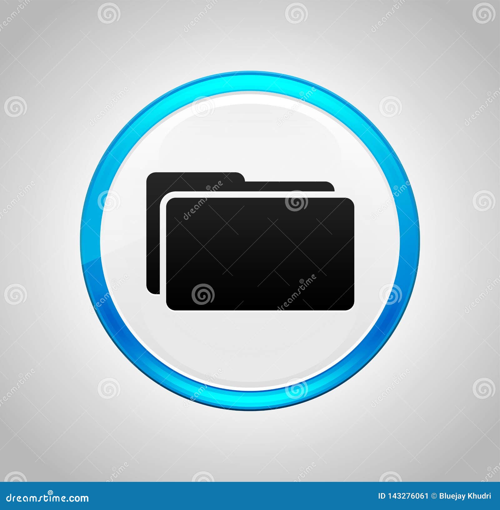 Folder Icon Round Blue Push Button Stock Illustration - Illustration of ...