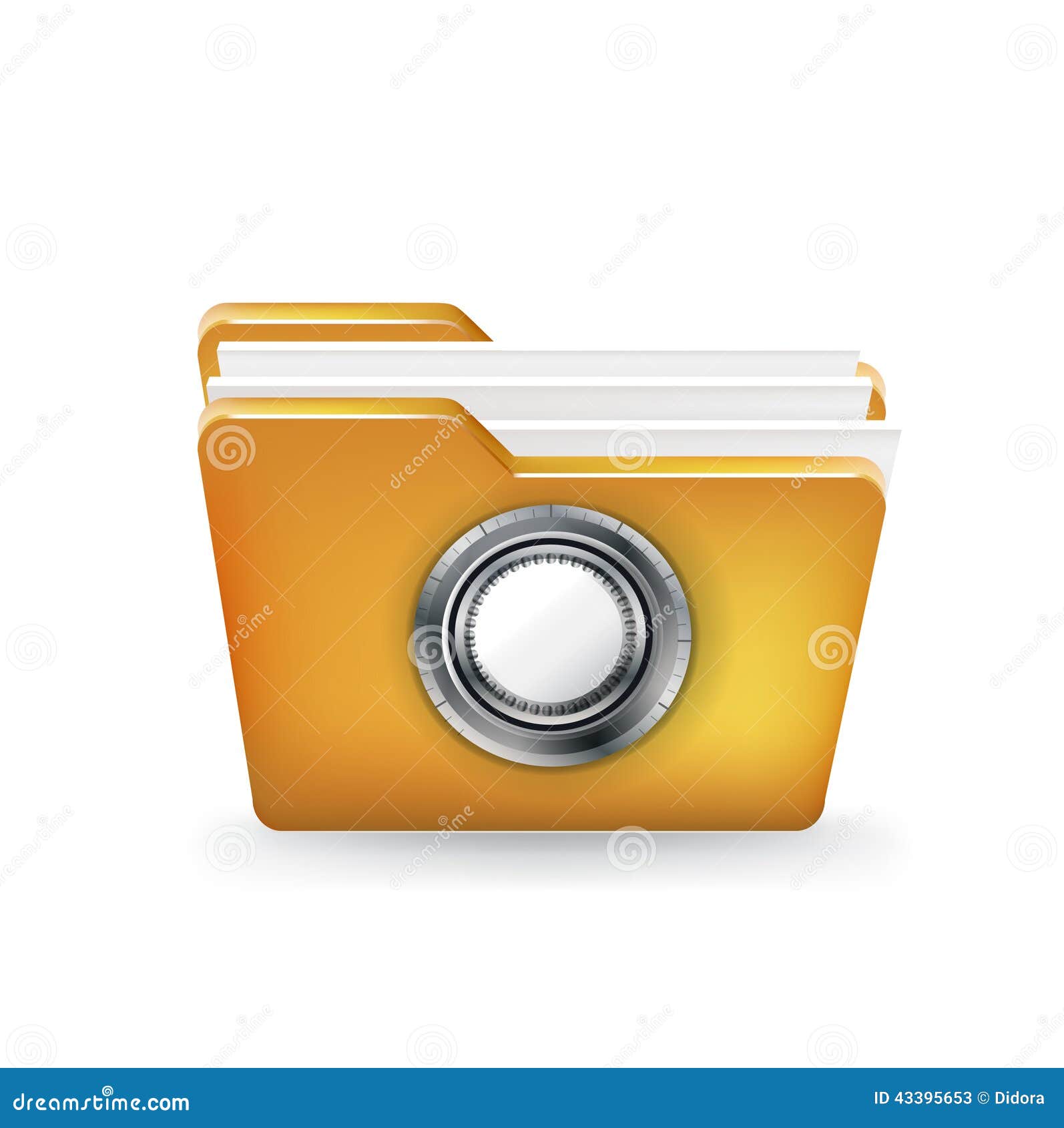 Folder Icon with Safe Combination Button Stock Vector - Illustration of ...