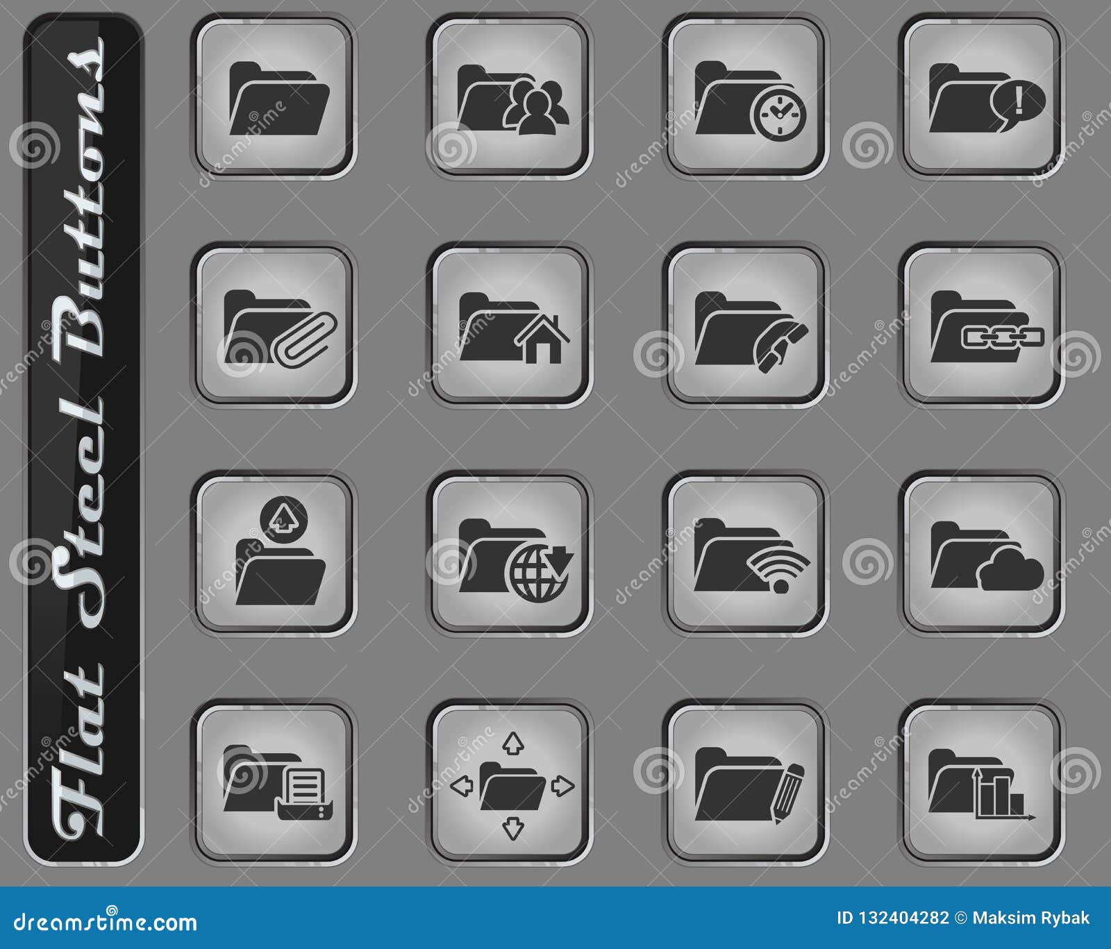 Folder icon set stock vector. Illustration of folders - 132404282