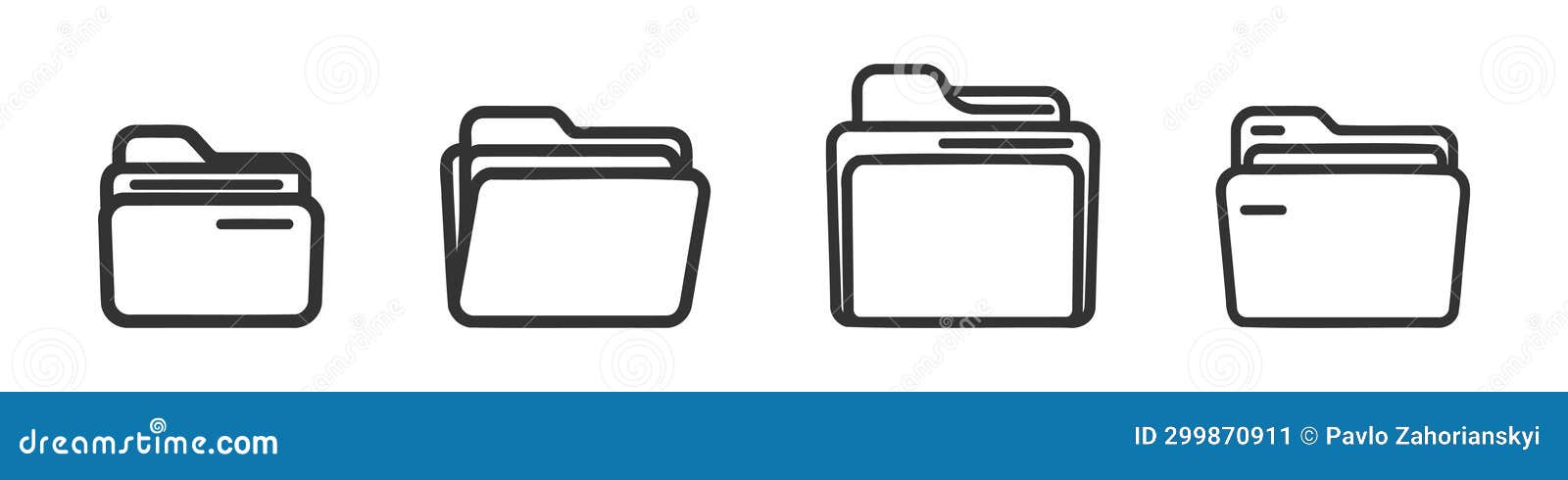 Folder Icon Set, Vector Design Element Pack on White Background Stock ...