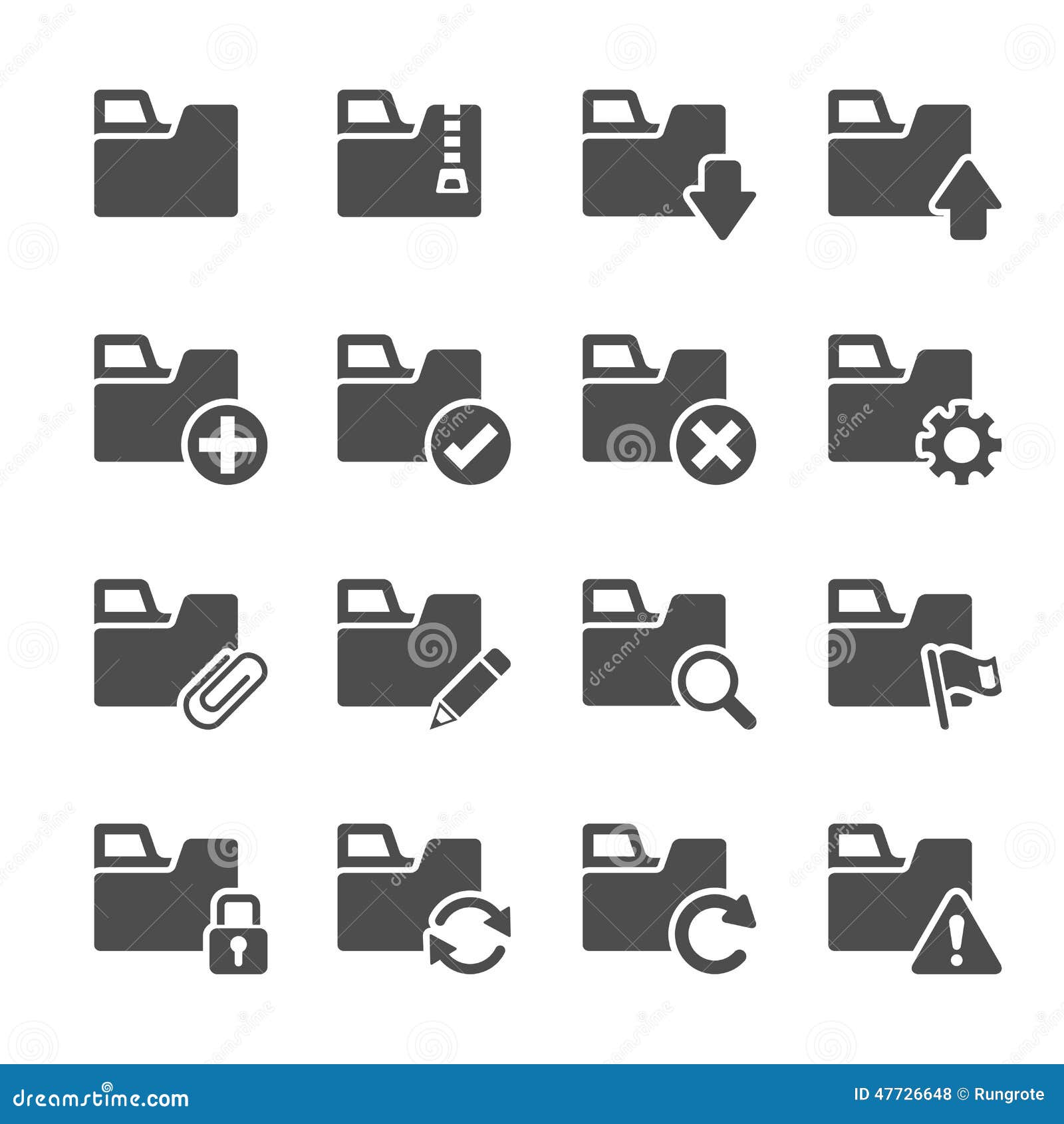 Folder Icon Set 1, Vector Eps10 Stock Vector - Illustration of lock ...