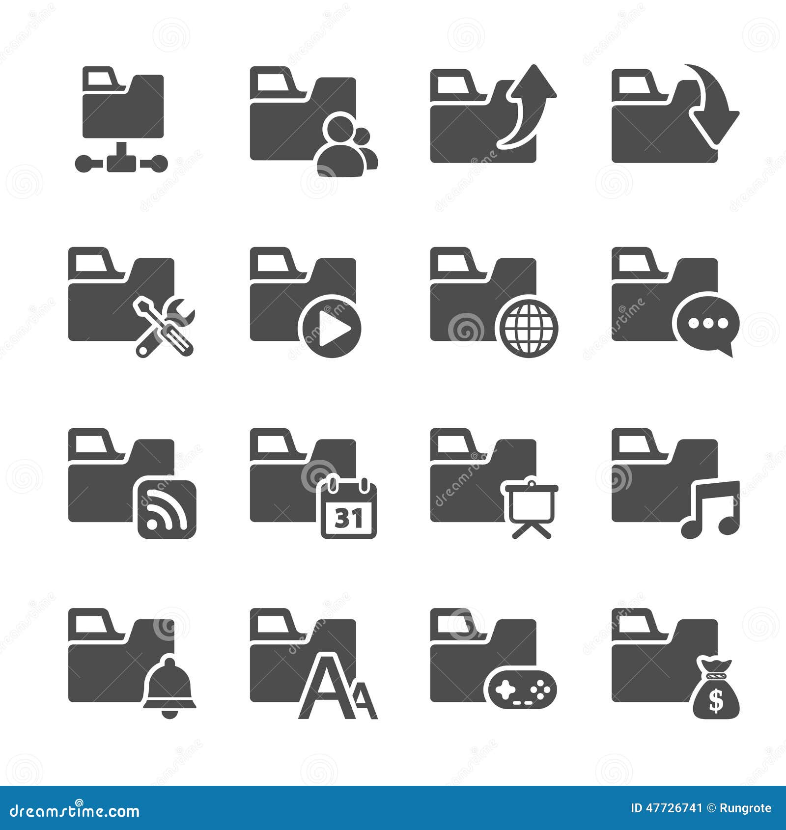 Folder Icon Set 3, Vector Eps10 Stock Vector - Illustration of ...
