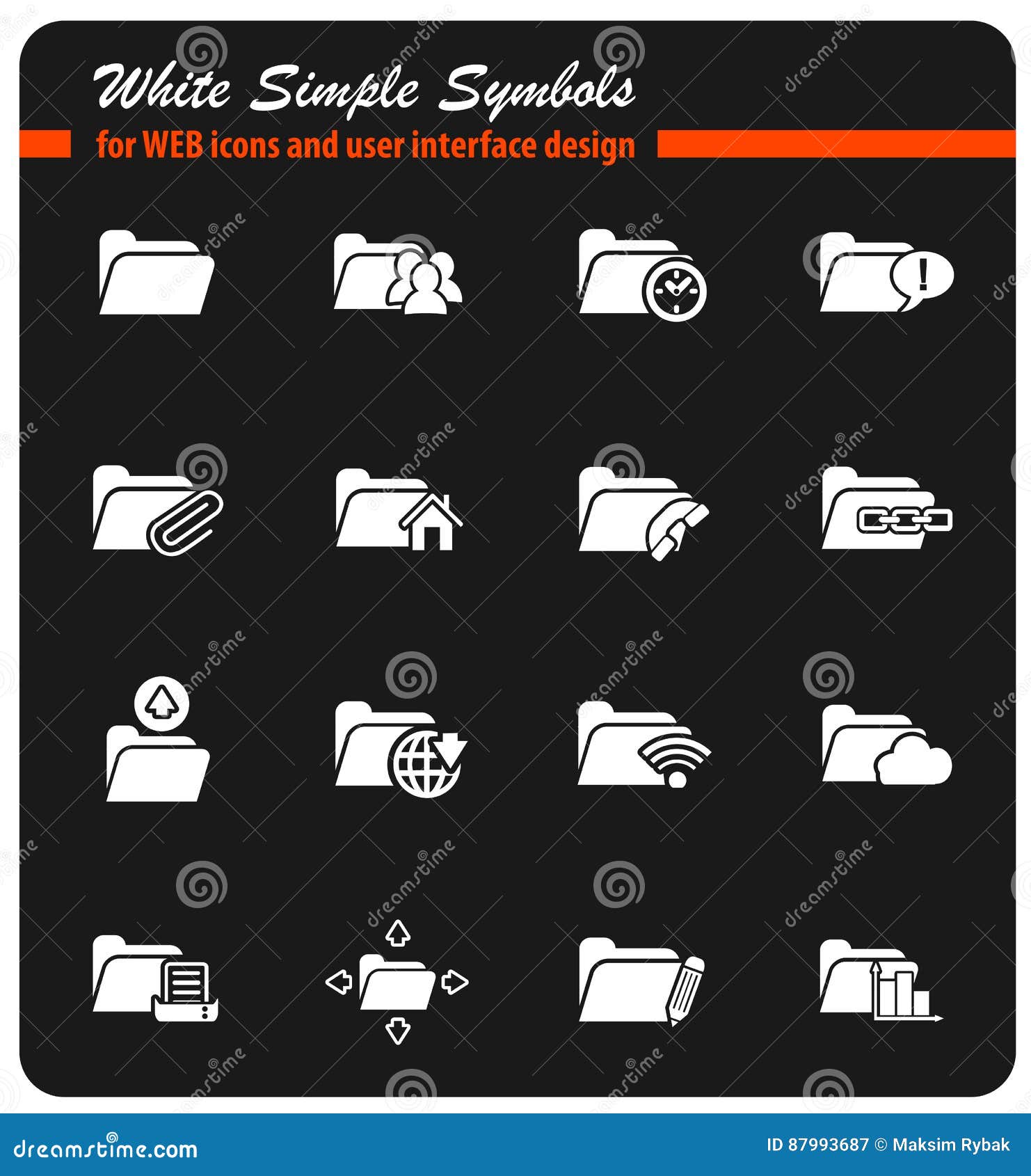 Folder icon set stock vector. Illustration of document - 87993687