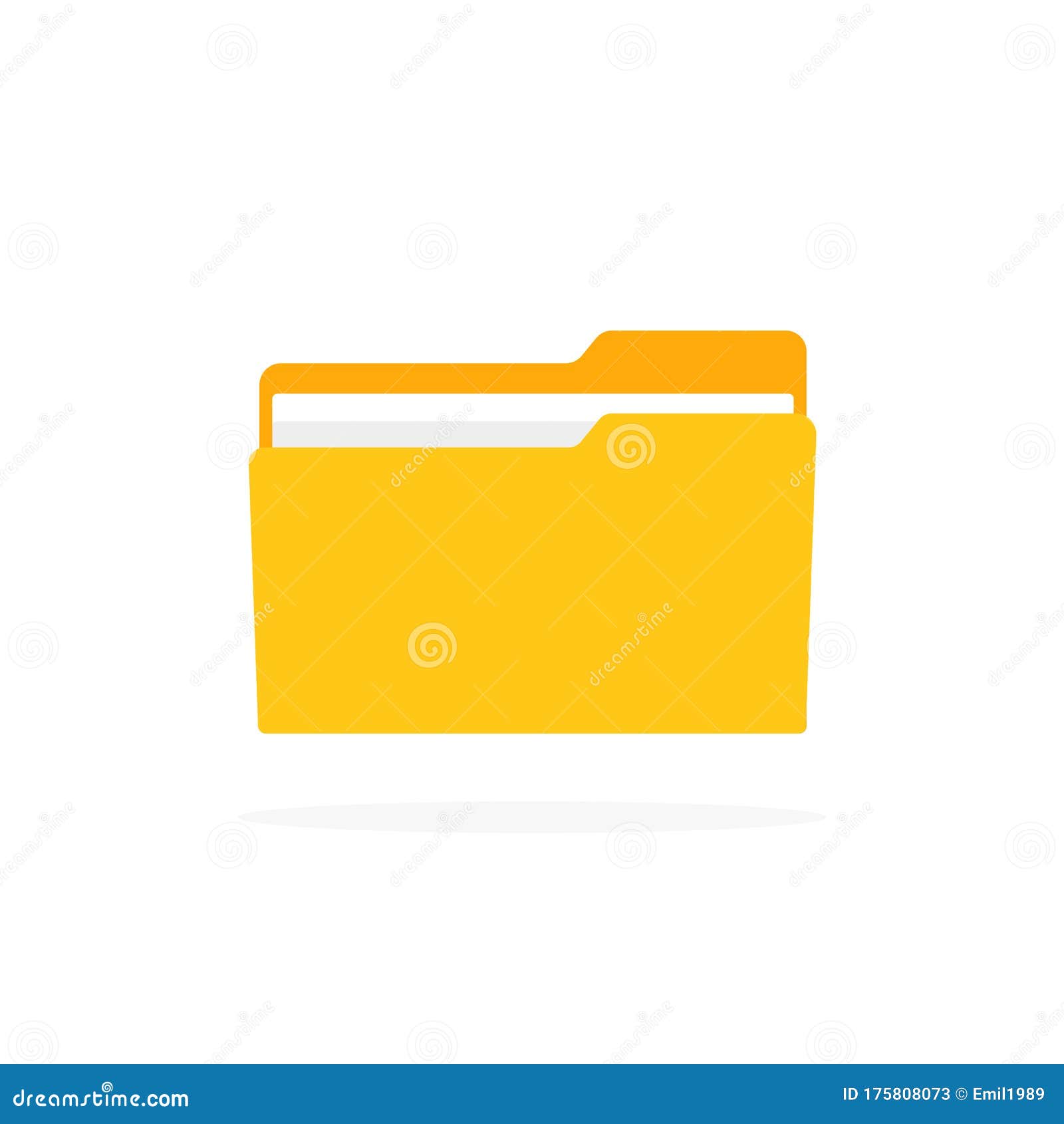 Folder Icon with Shadow Flat Style Stock Vector - Illustration of file ...