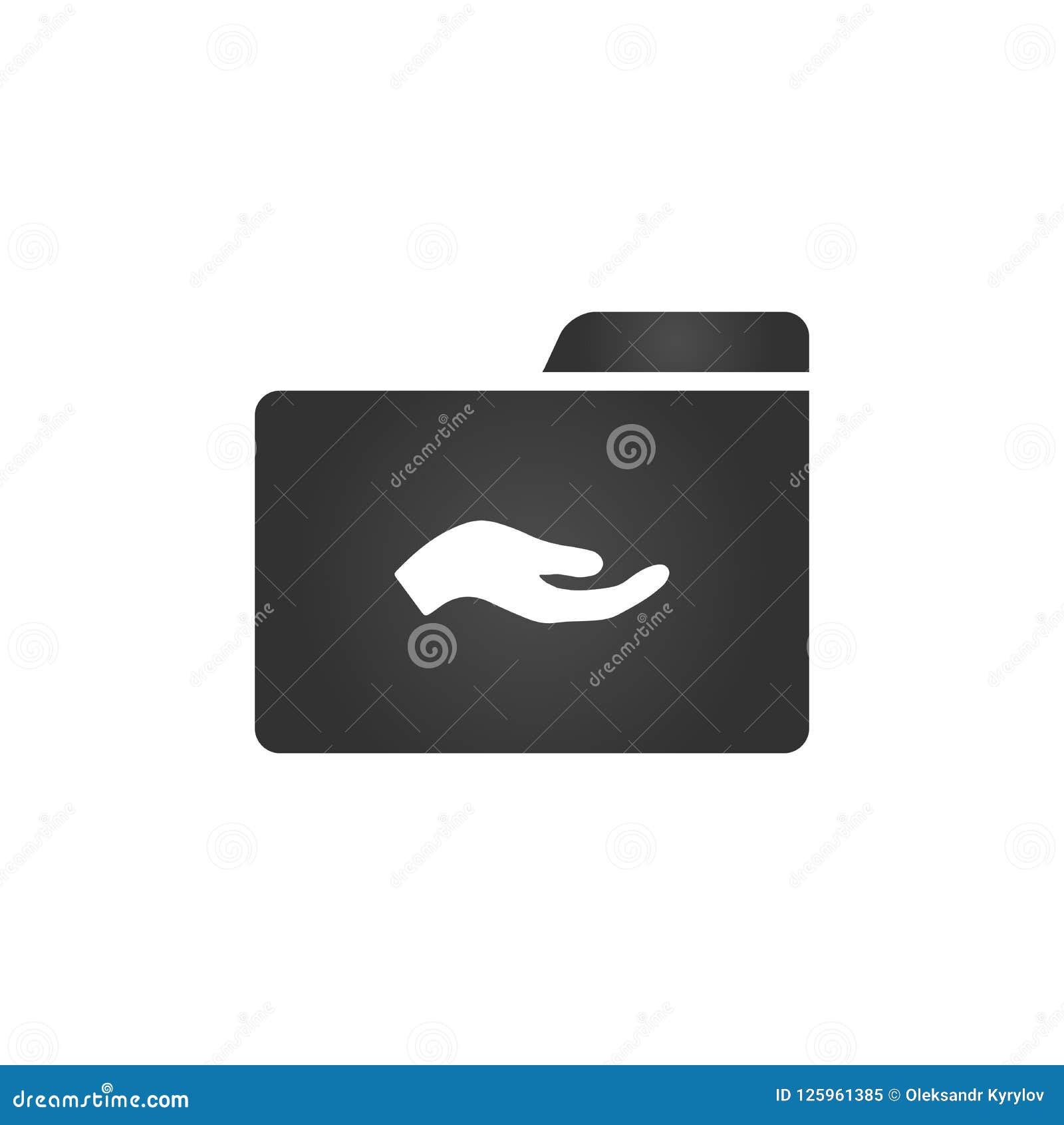 Folder Icon with Share Hand Icon in Trendy Flat Style Isolated on White ...