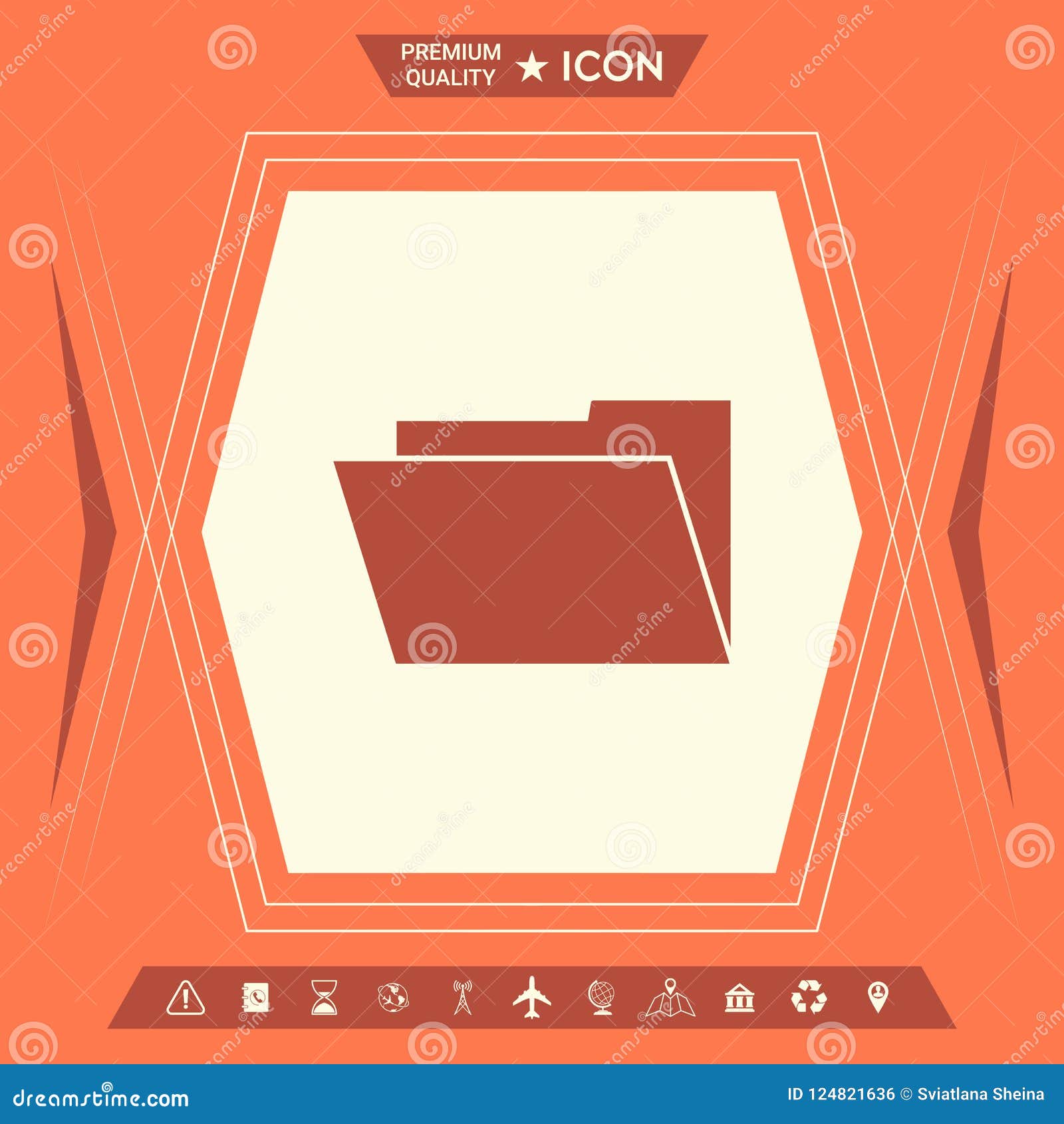 Folder icon symbol stock vector. Illustration of business - 124821636