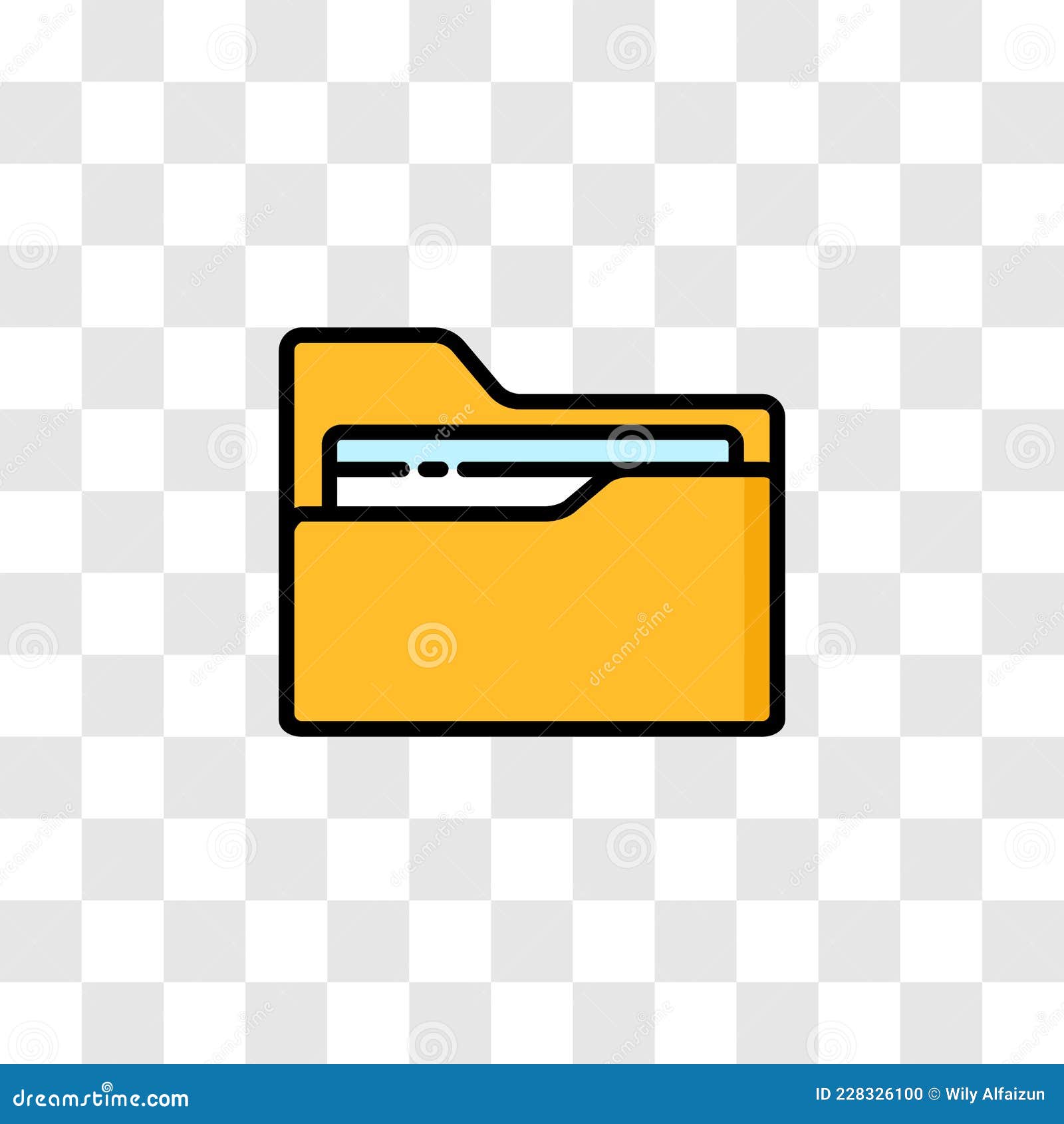 Folder Icon Simple Coloured, Cute Line Style Stock Vector ...