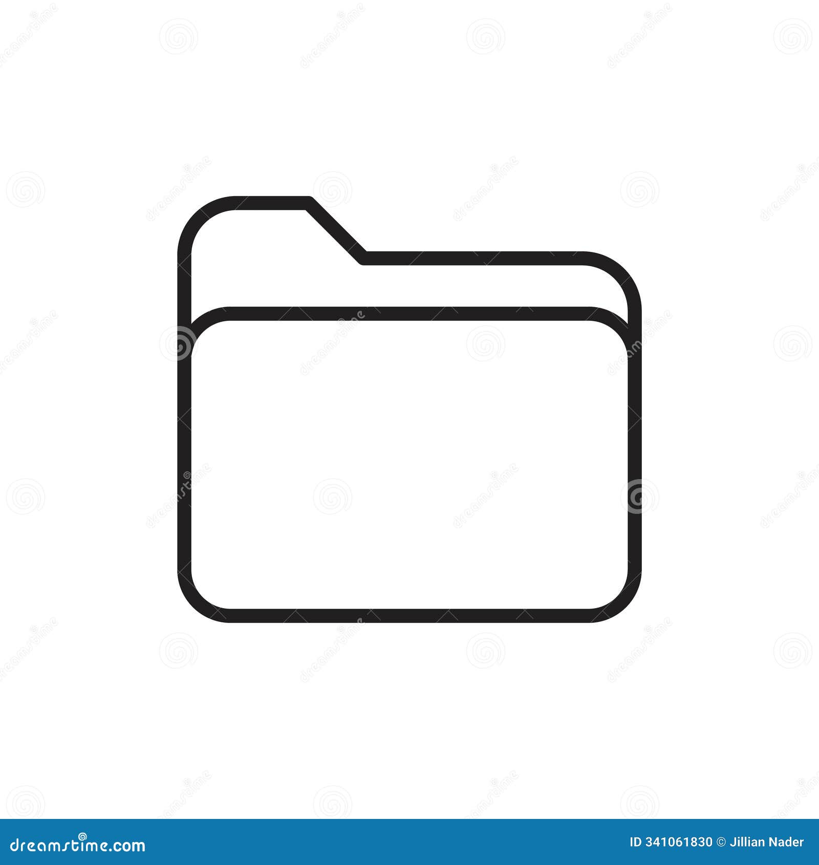 Folder Icon Simple Thin Outline Stock Illustration - Illustration of ...