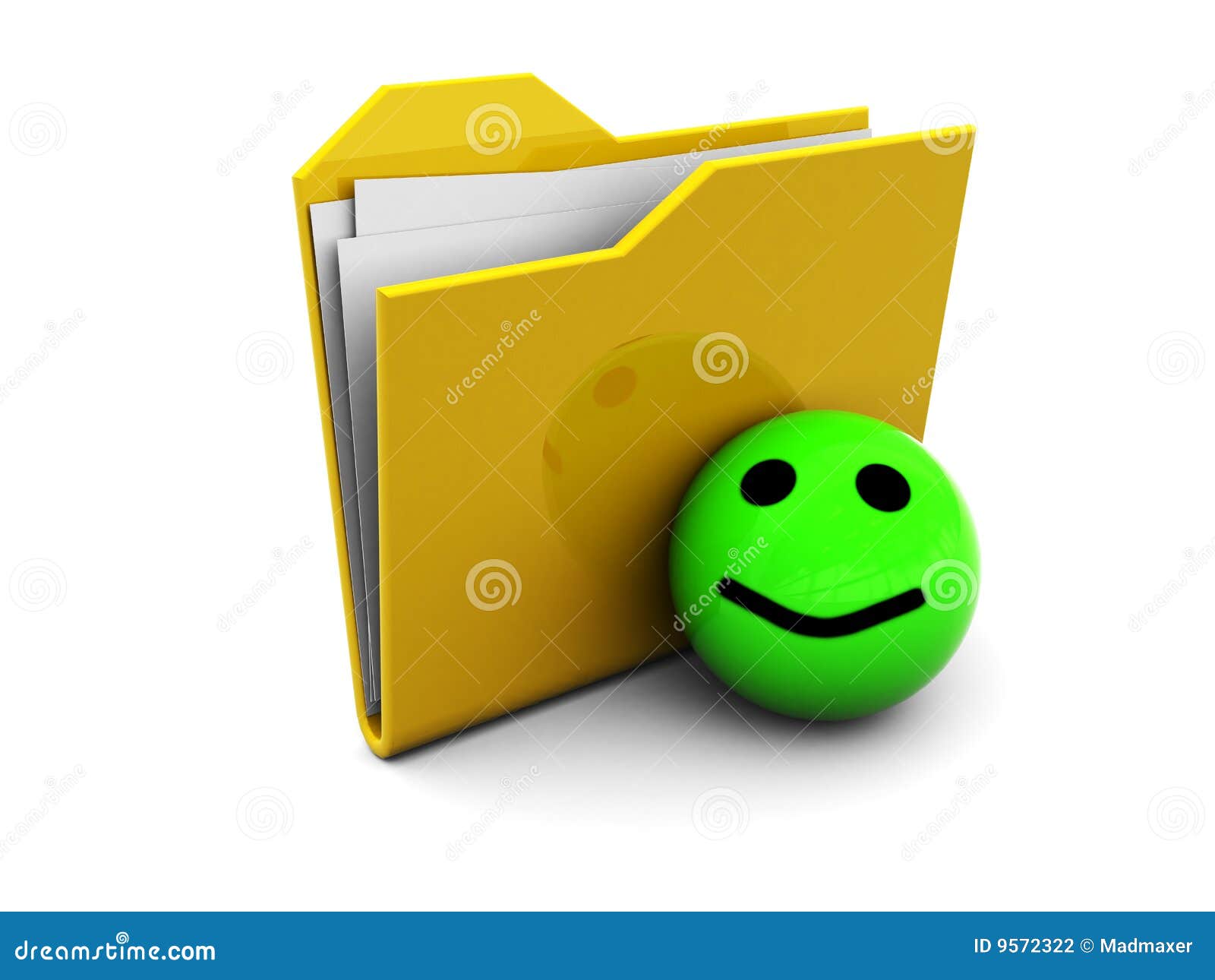 Folder icon with smiley stock illustration. Illustration of shape - 9572322