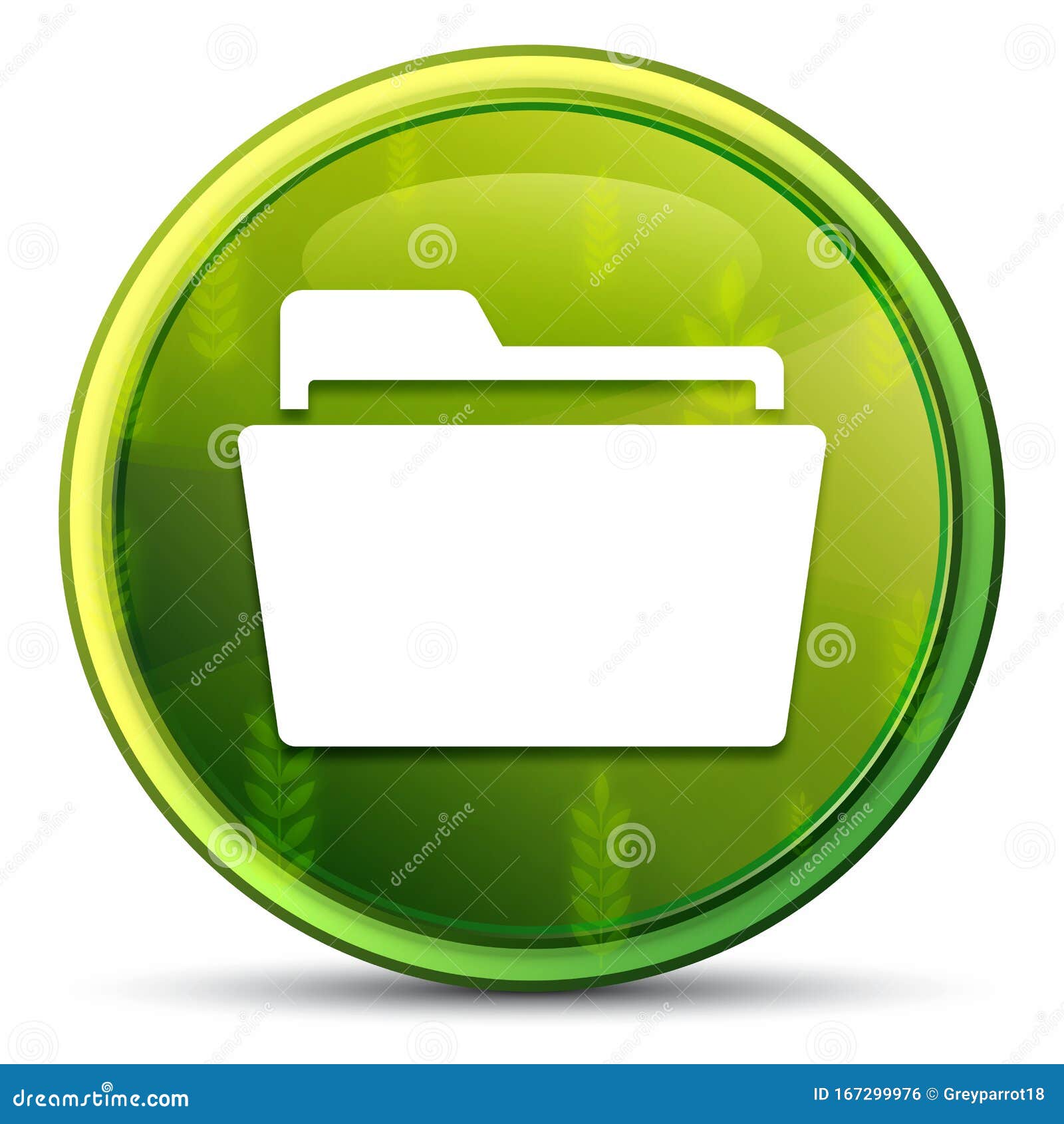 Folder Icon Spring Bright Natural Green Round Button Illustration Stock ...