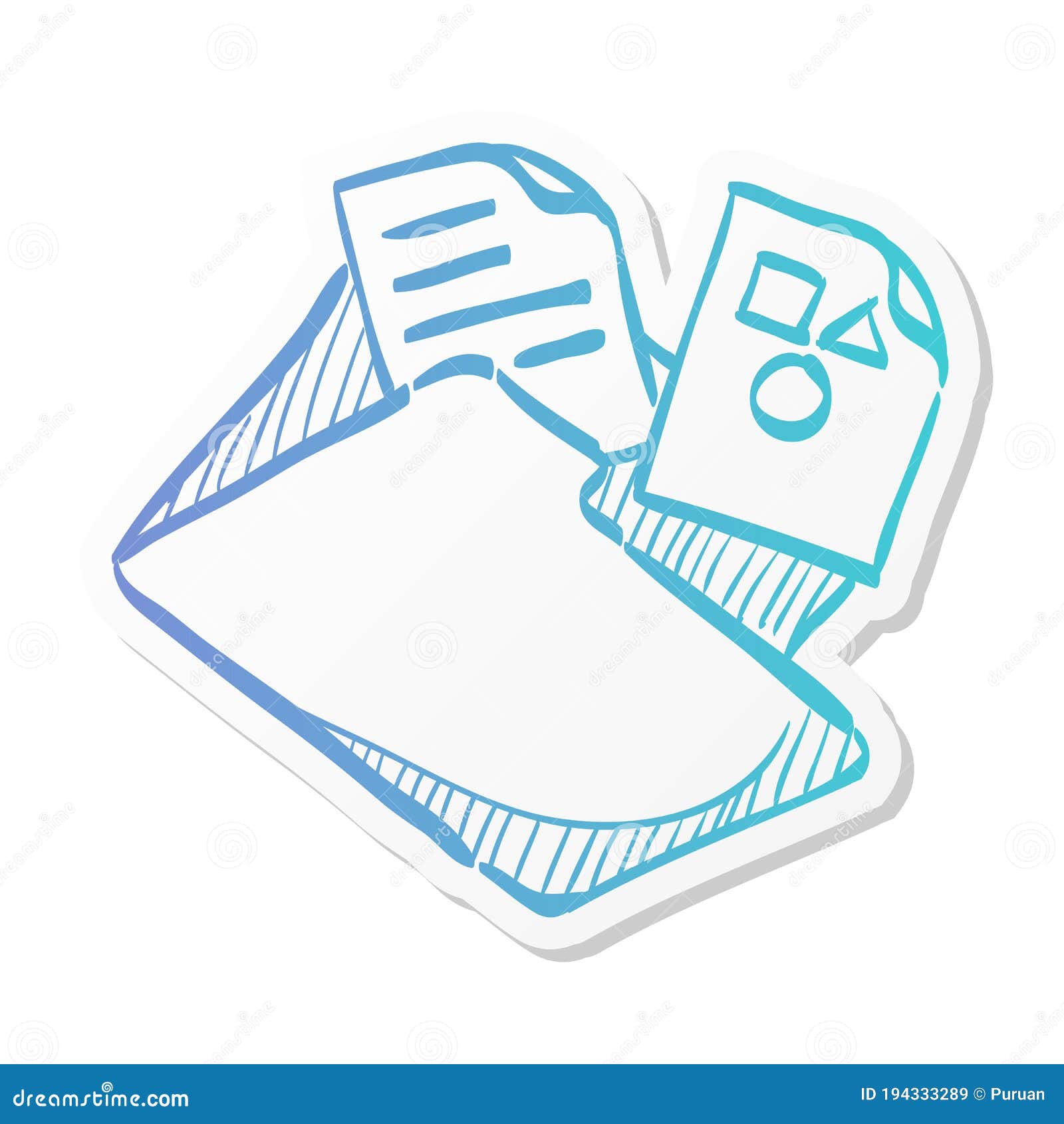 Sticker Style Icon - Folder Stock Vector - Illustration of element ...