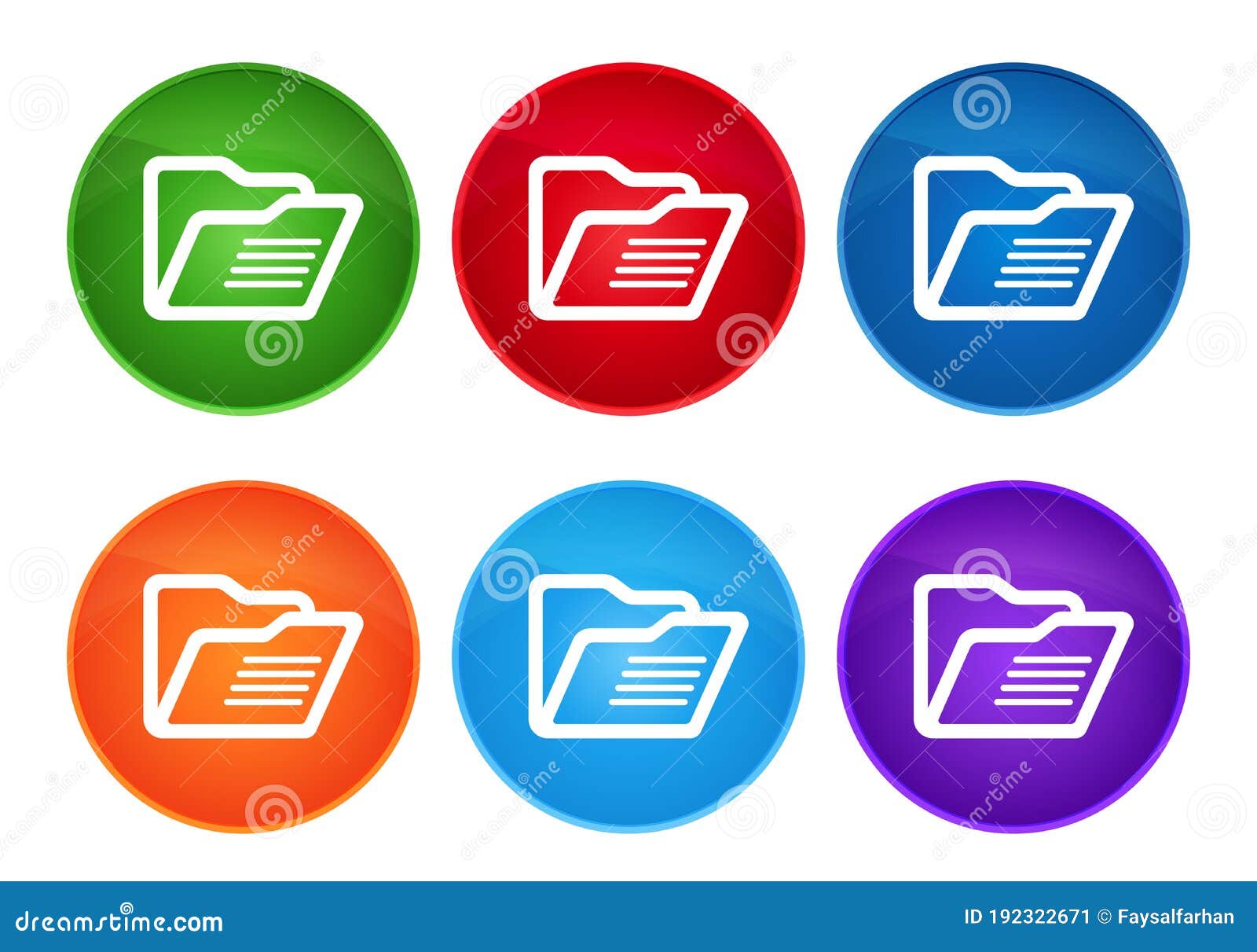 Folder Icon Super Round Button Set Glass Design Stock Vector ...