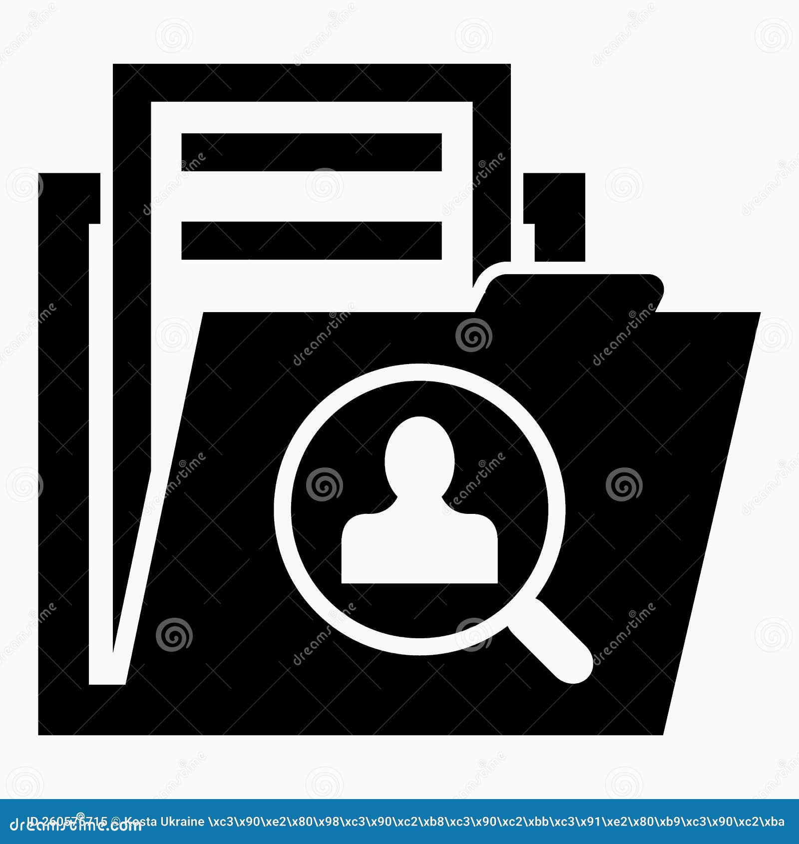Folder Icon and User Search. Directory of Subscribers Stock Vector ...