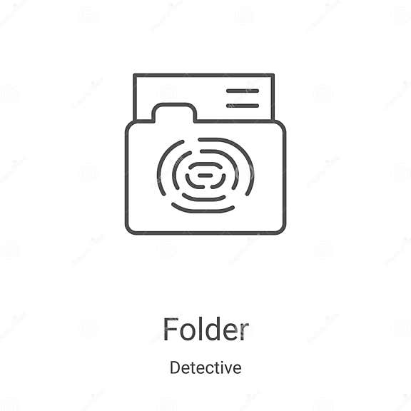 Folder Icon Vector from Detective Collection. Thin Line Folder Outline ...