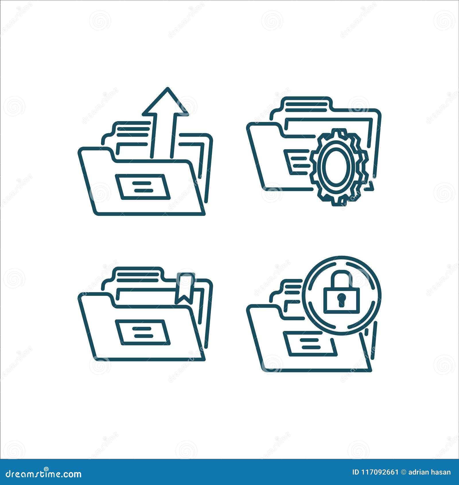 Folder Icon Vector Line Art Stock Vector - Illustration of infuse, gift ...